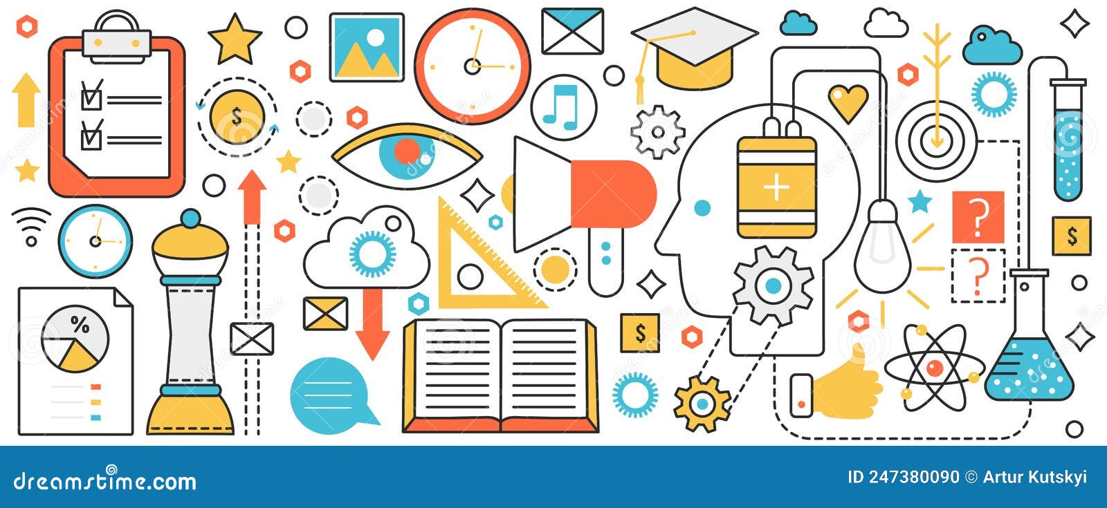 Abstract Science Innovation and Education Technology, Creative Modern ...