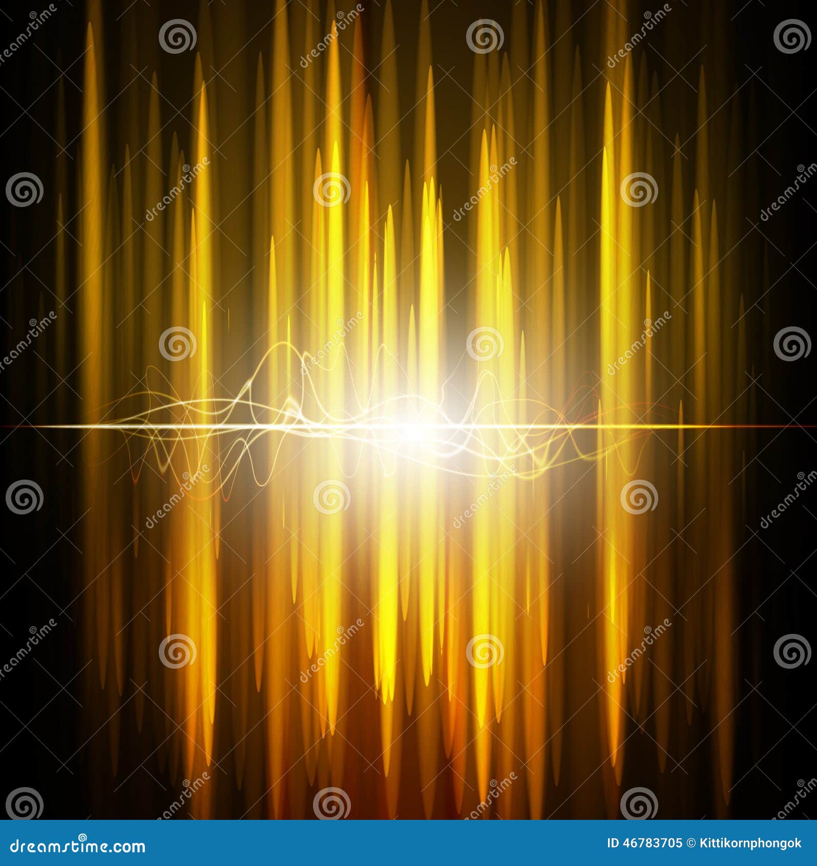 Abstract Science Light on Golden Background. Stock Illustration ...