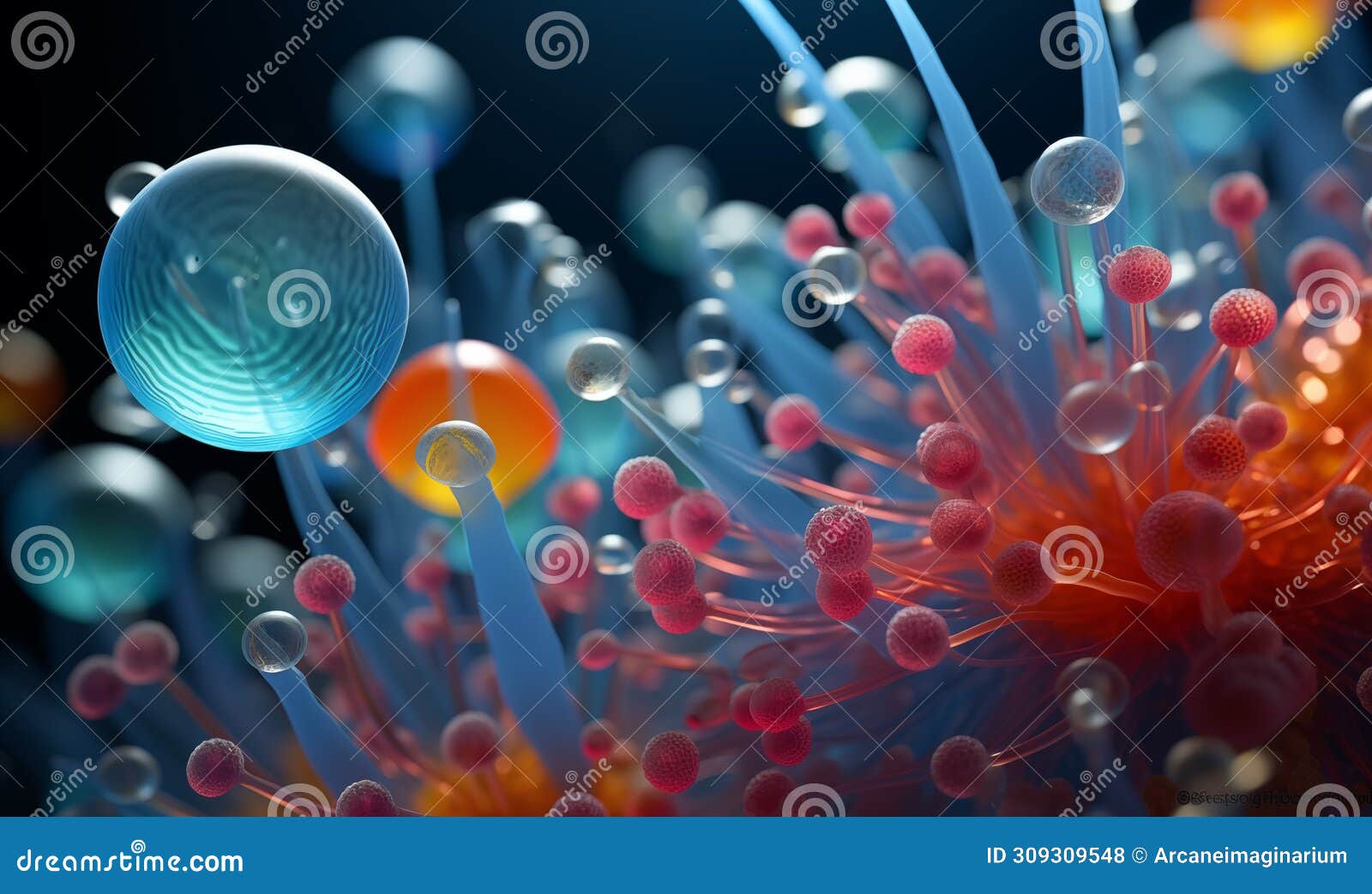 Abstract Science Microscopic World Concept Artwork Stock Illustration ...