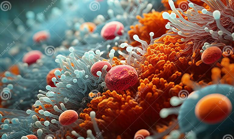 Abstract Science Microscopic World Concept Artwork Stock Illustration ...