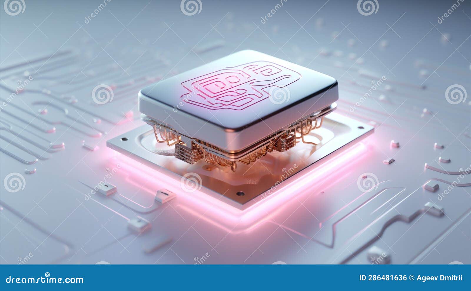 Abstract Science Pink Intelligence Neon Technology Data Genius ...