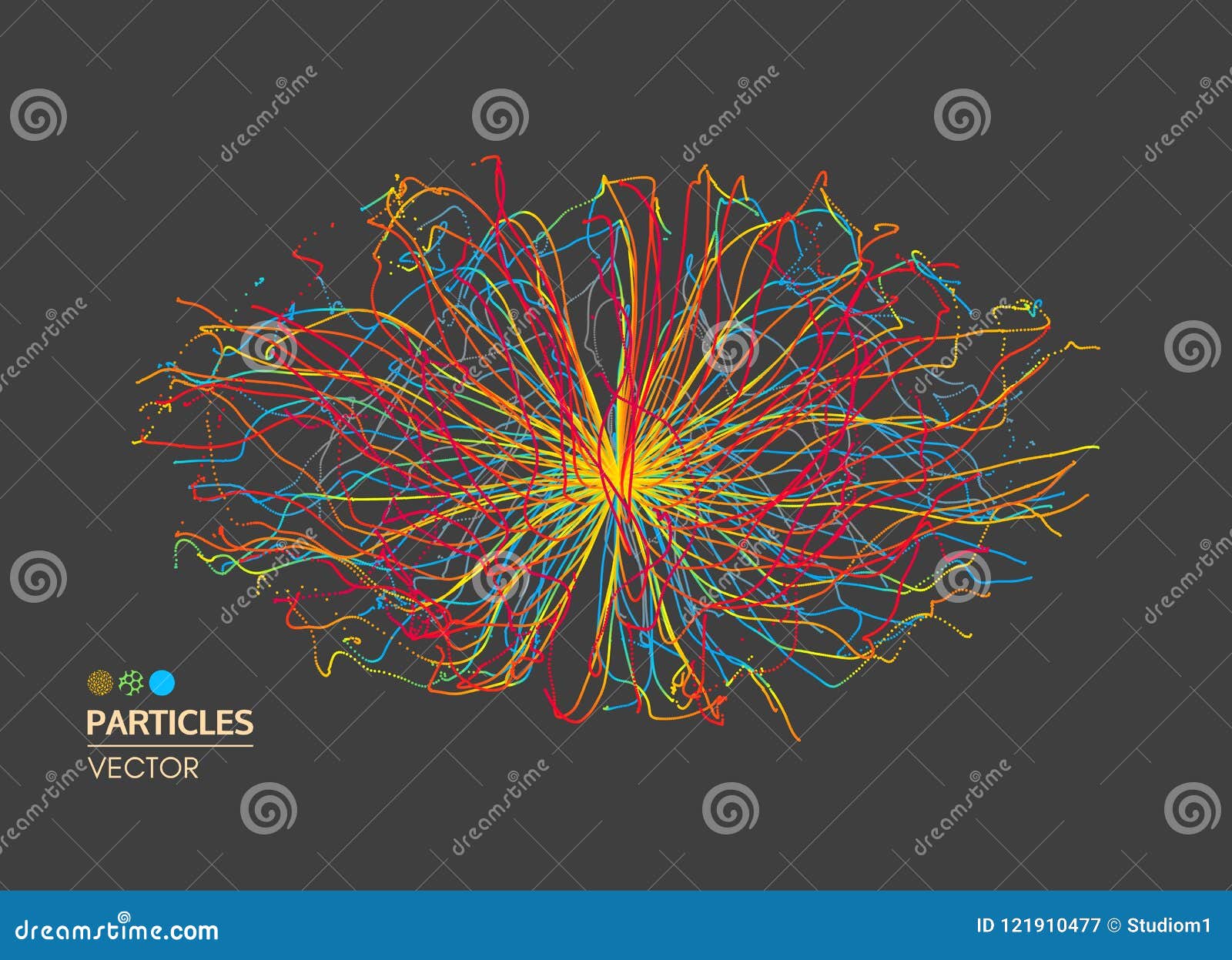 Abstract Science Or Technology Background Array With Dynamic Particles Stock Vector