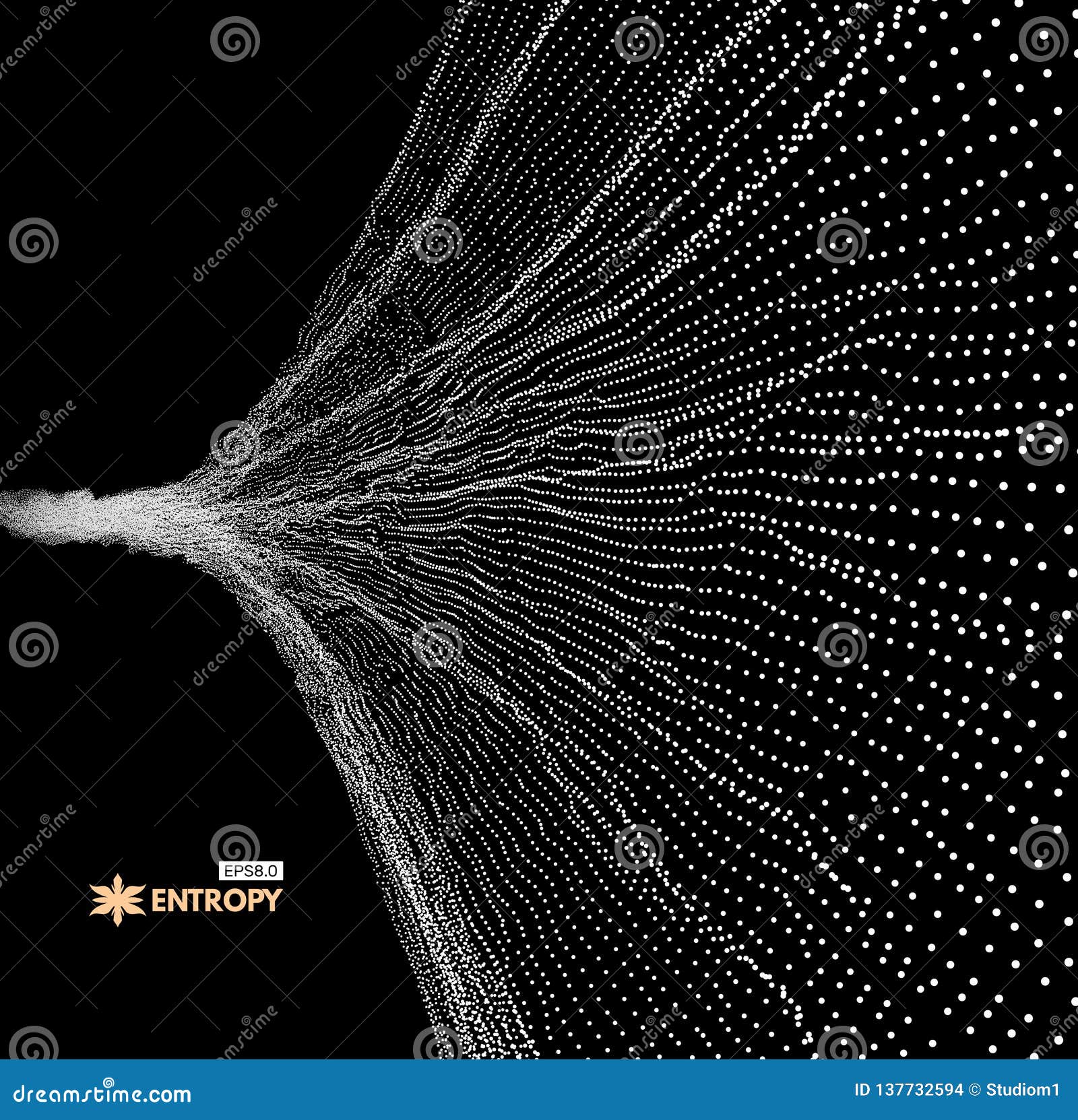 Abstract Science or Technology Background. Array with Dynamic Particles Stock Vector ...