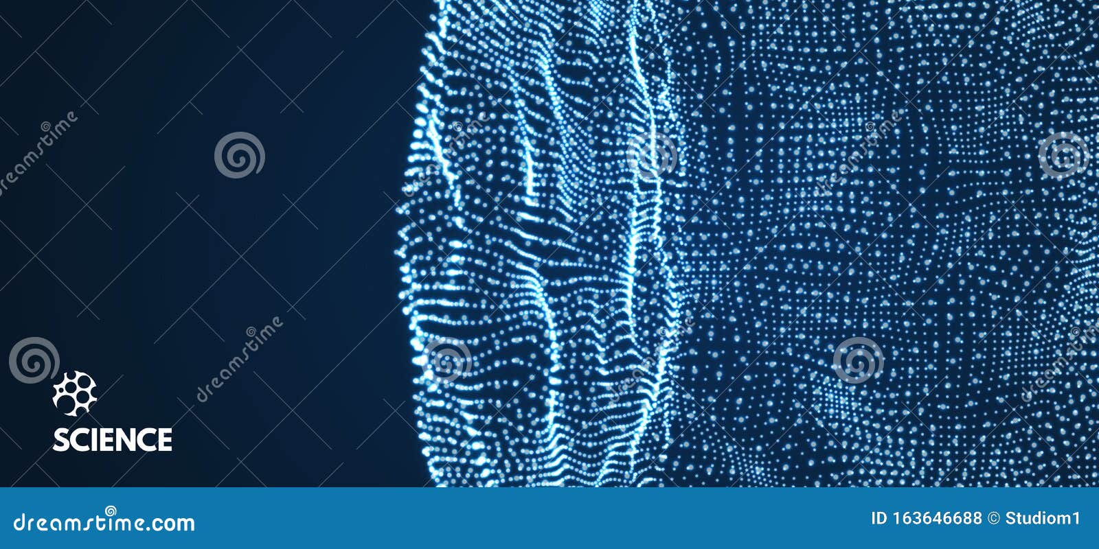 Abstract Science or Technology Background. 3D Grid Surface. Vector ...