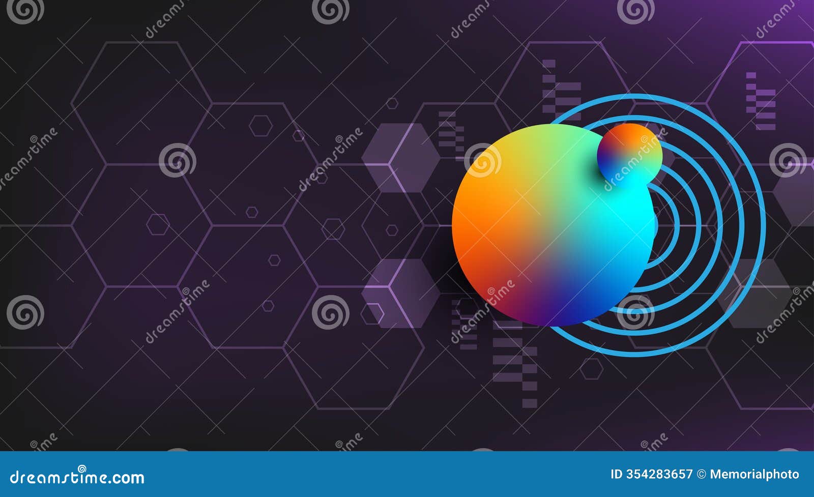 Abstract Science Technology Background. Hexagon Shape and Gradient ...