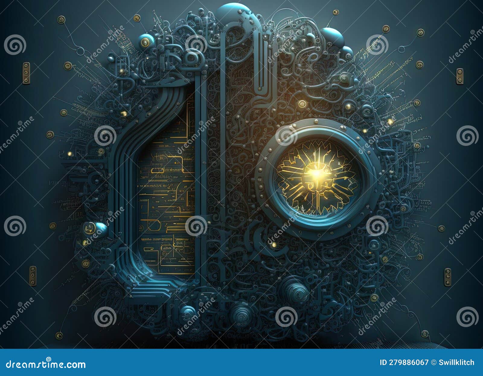 Abstract Science and Technology Background with Shiny Connection ...