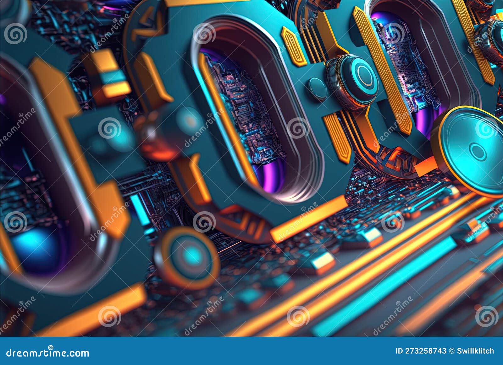 Abstract Science and Technology Background with Shiny Connection ...