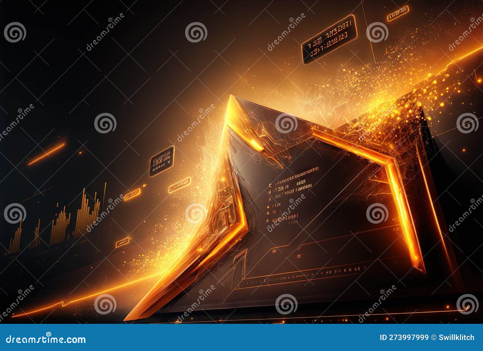 Abstract Science and Technology Background with Shiny Connection ...