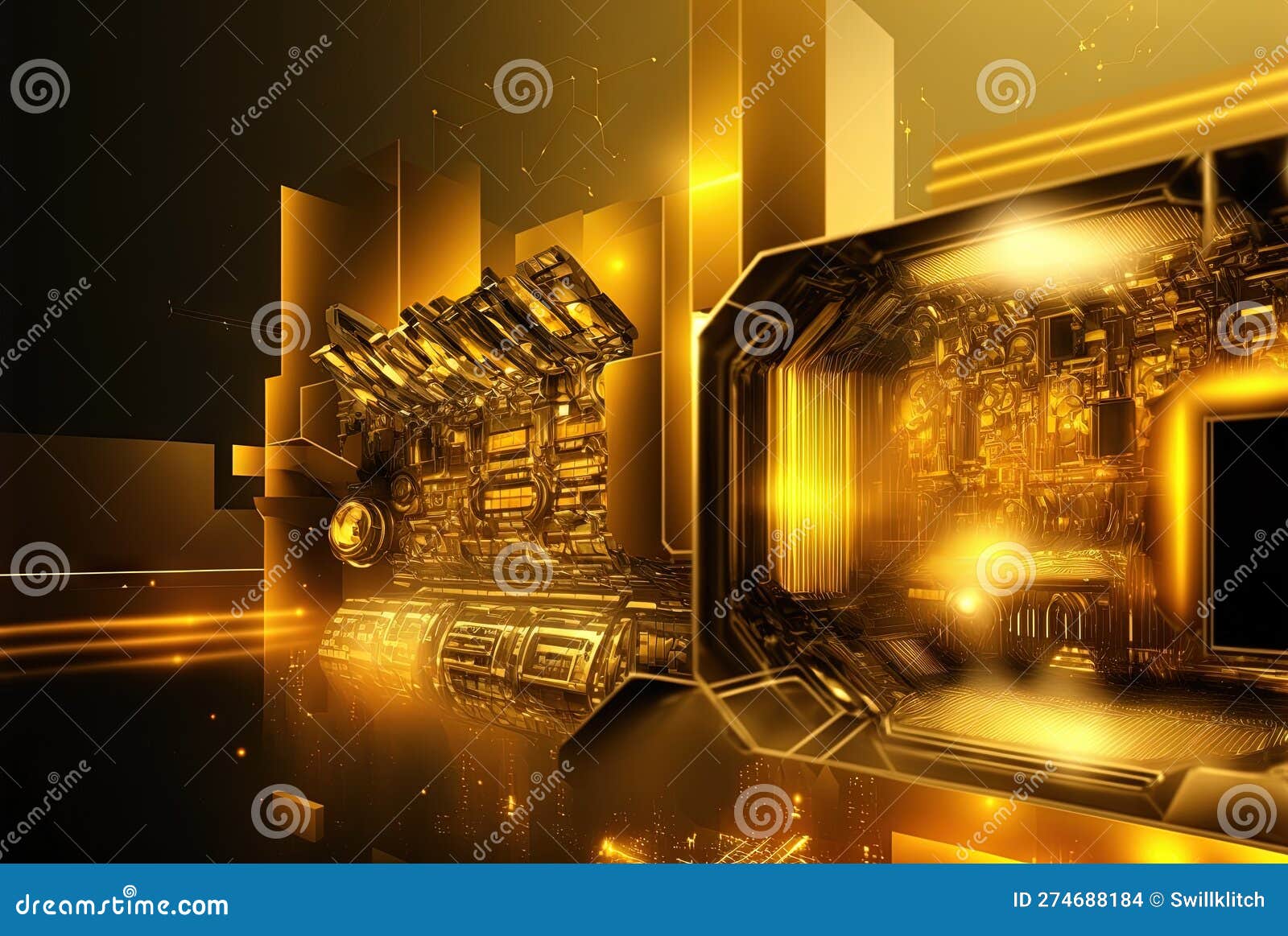 Abstract Science and Technology Background with Shiny Connection ...