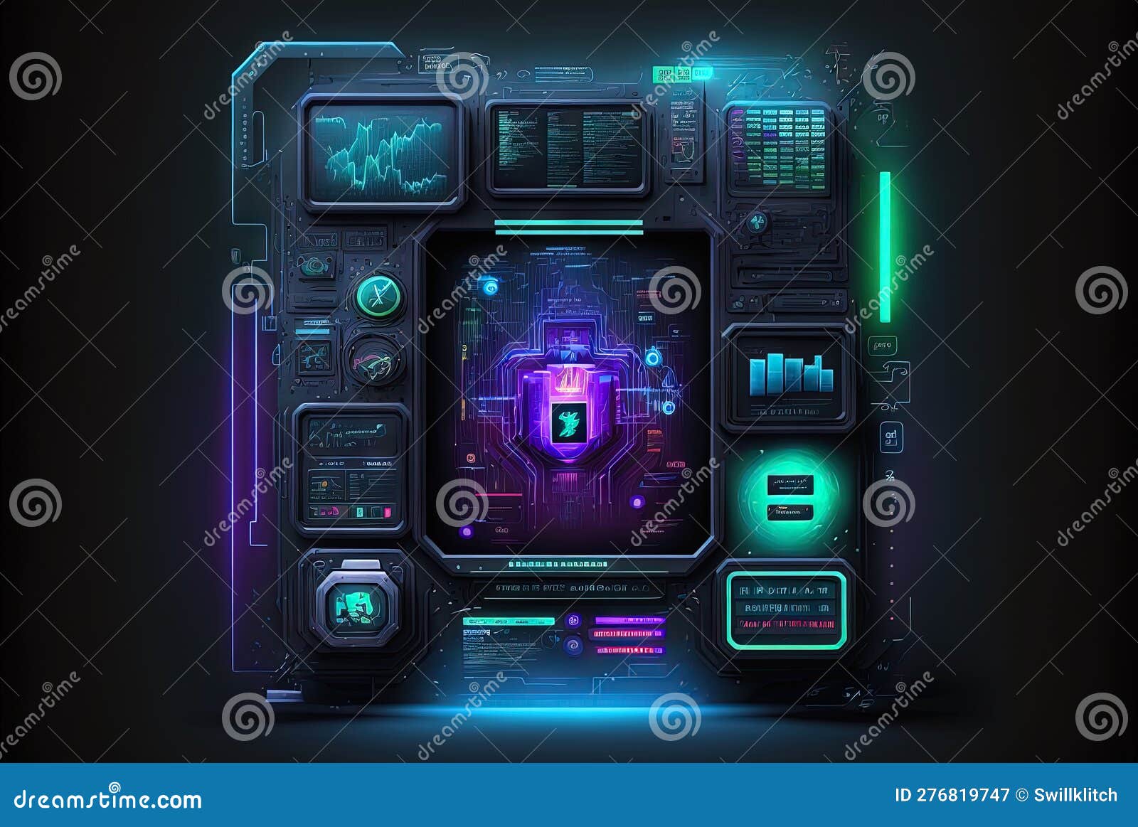 Abstract Science and Technology Background with Shiny Connection ...