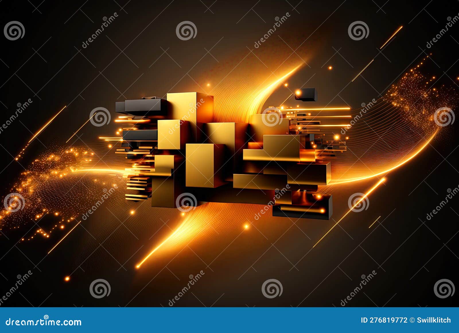 Abstract Science and Technology Background with Shiny Connection ...