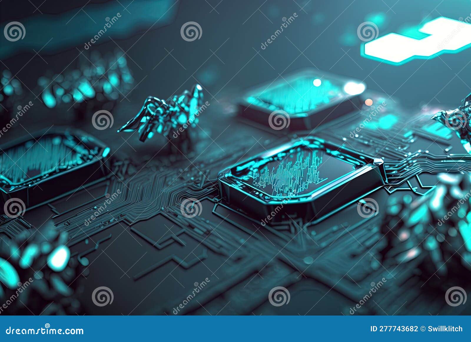 Abstract Science and Technology Background with Shiny Connection ...