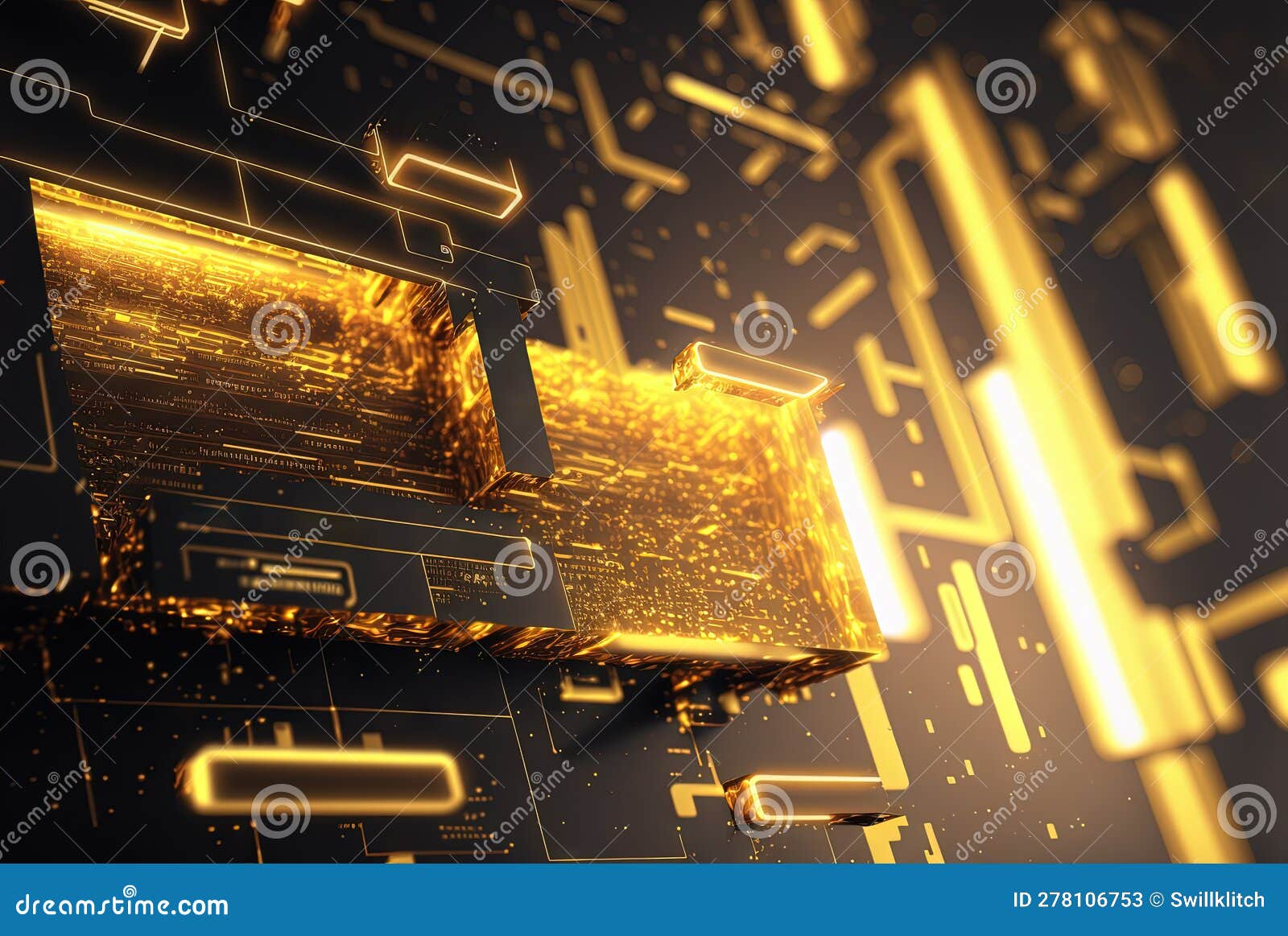 Abstract Science and Technology Background with Shiny Connection ...