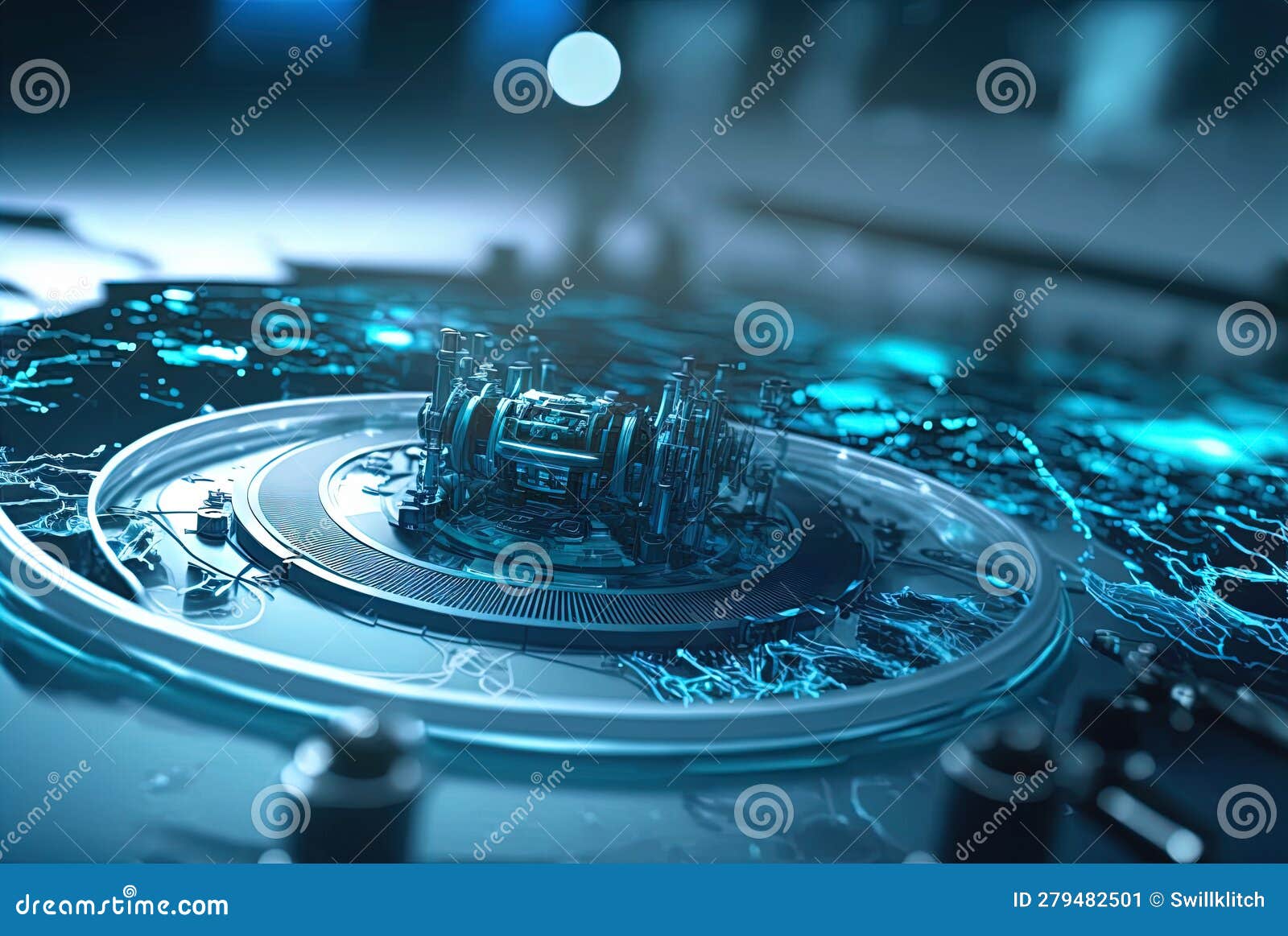 Abstract Science and Technology Background with Shiny Connection ...