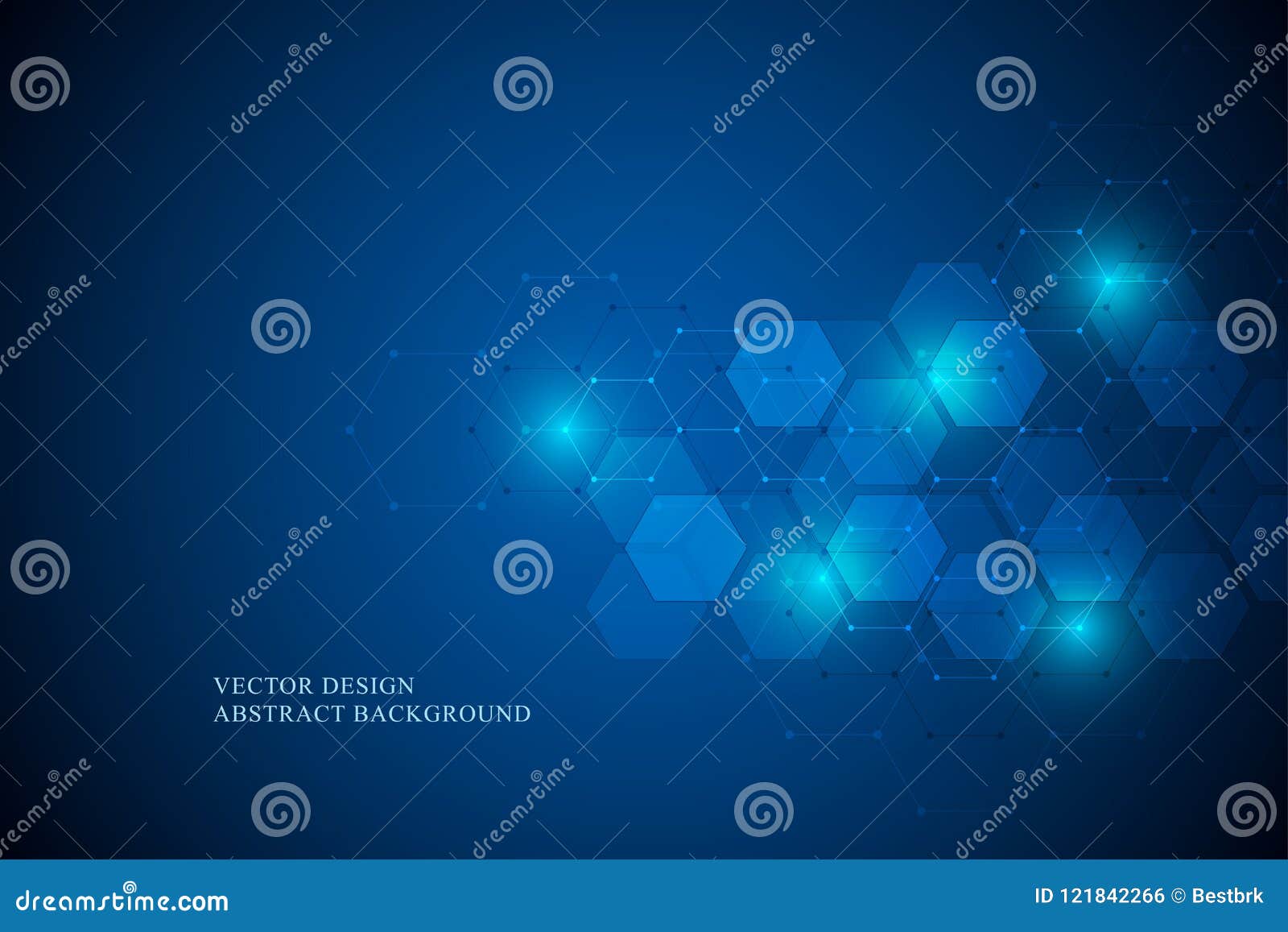 Abstract Science and Technology Concept from Hexagonal Elements ...
