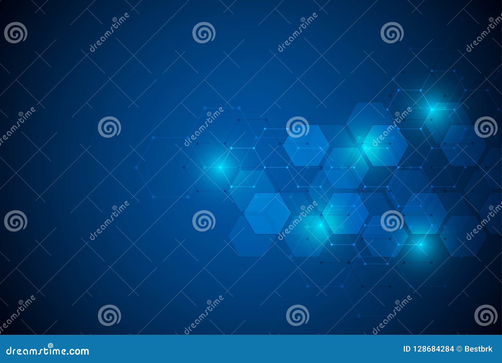 Abstract Science and Technology Concept from Hexagonal Elements ...