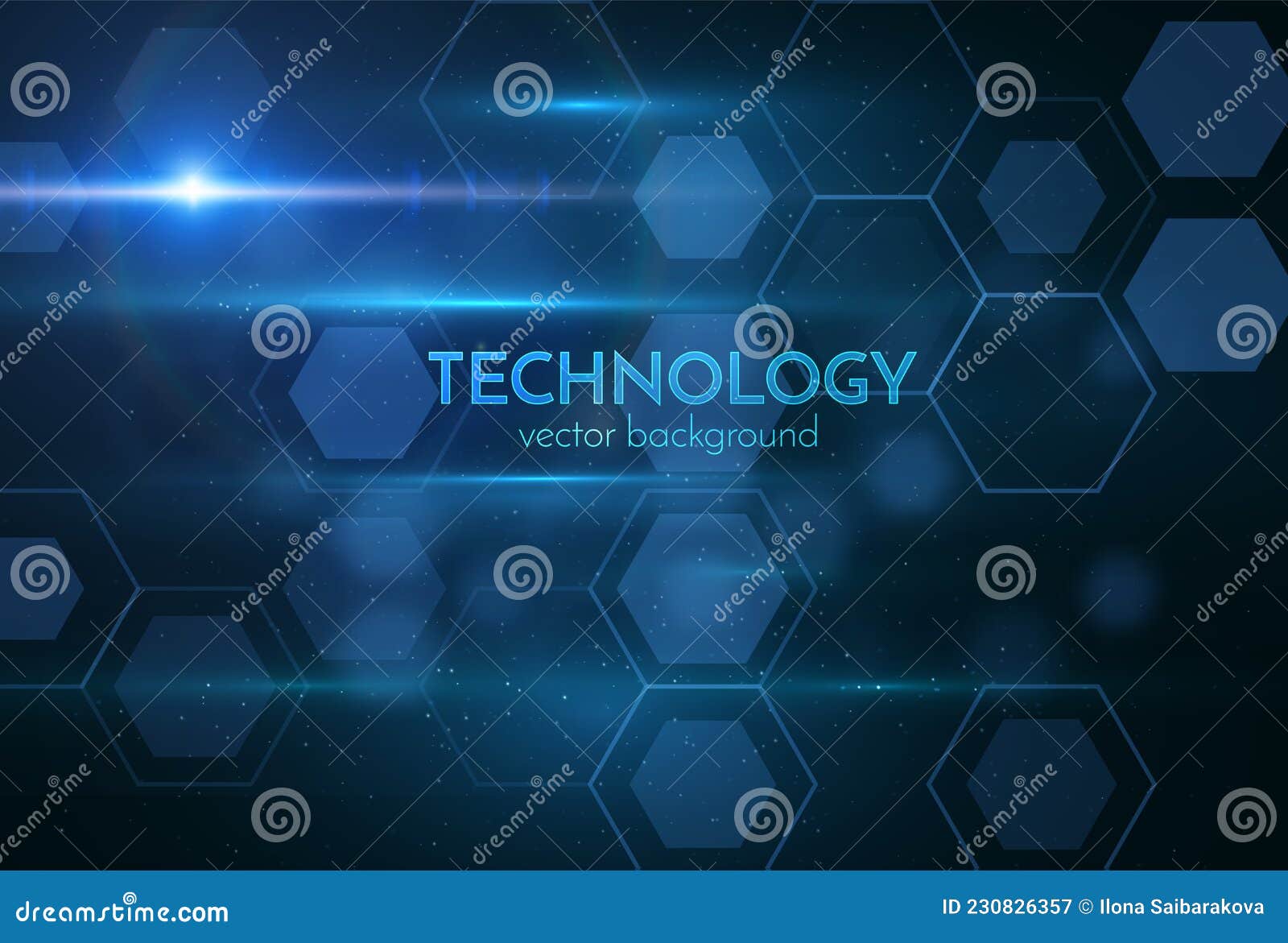 Abstract Science Vector Background with Hexagonal Technological Shapes ...