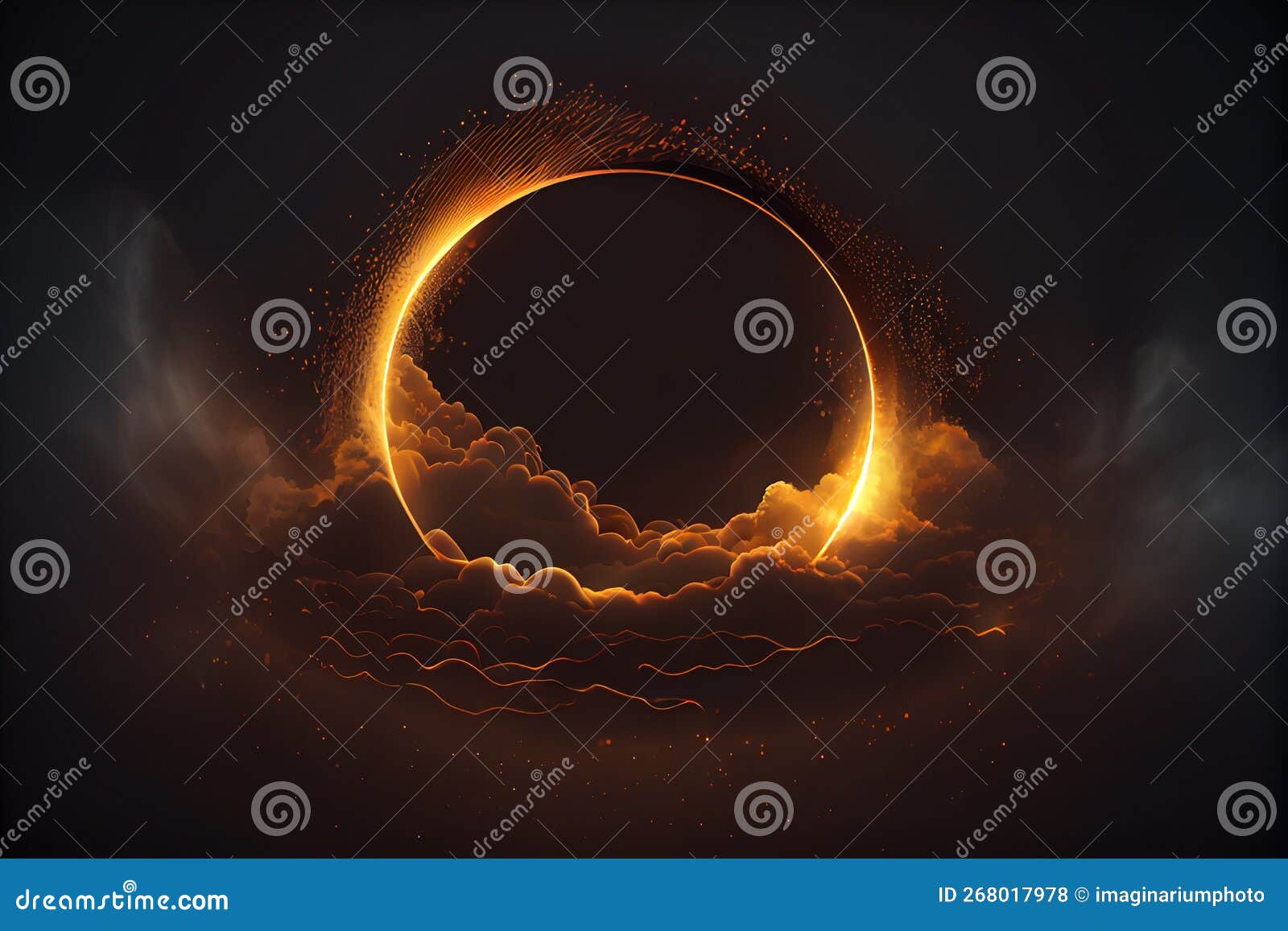 Full Sun Eclipse, Red Galaxy in Space. Stock Illustration ...