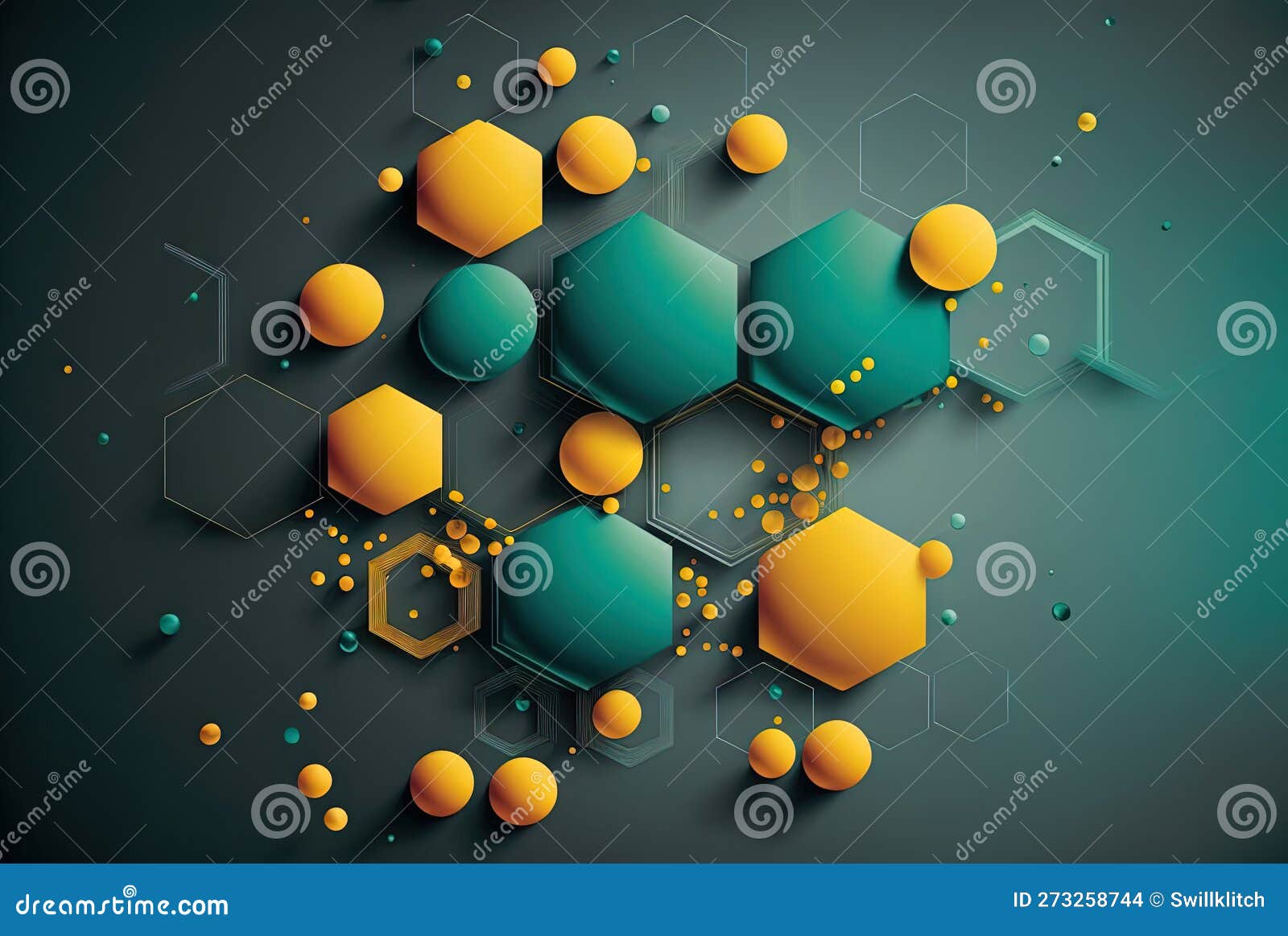 Abstract Scientific Background with Hexagonal Pattern. Technology and ...