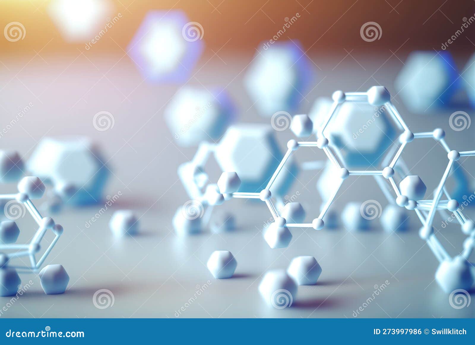 Abstract Scientific Background with Hexagonal Pattern. Technology and ...