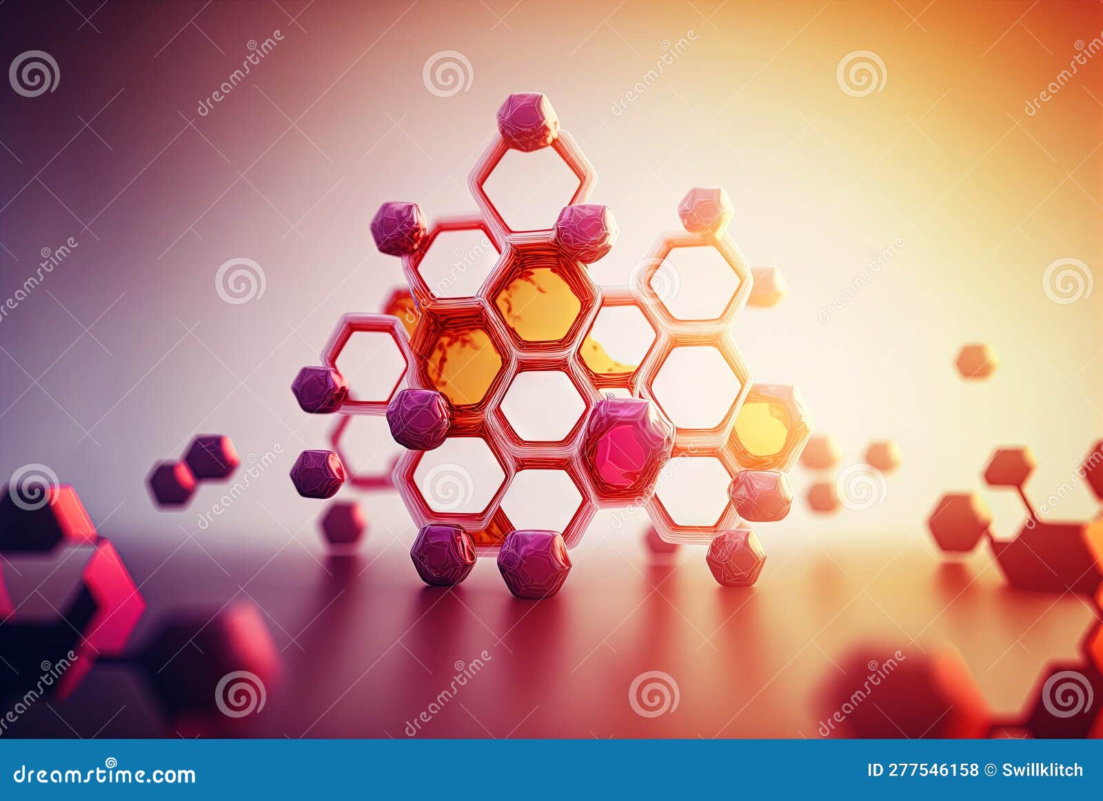 Abstract Scientific Background with Hexagonal Pattern. Technology and ...