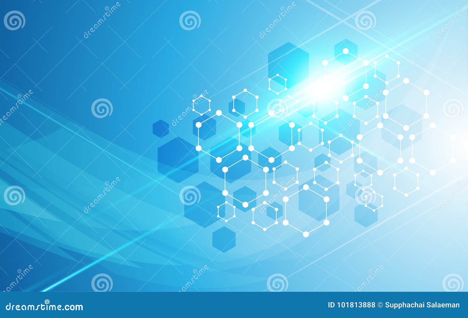 Abstract Scientific Concept Cube Hexagon Molecular Pattern Design ...