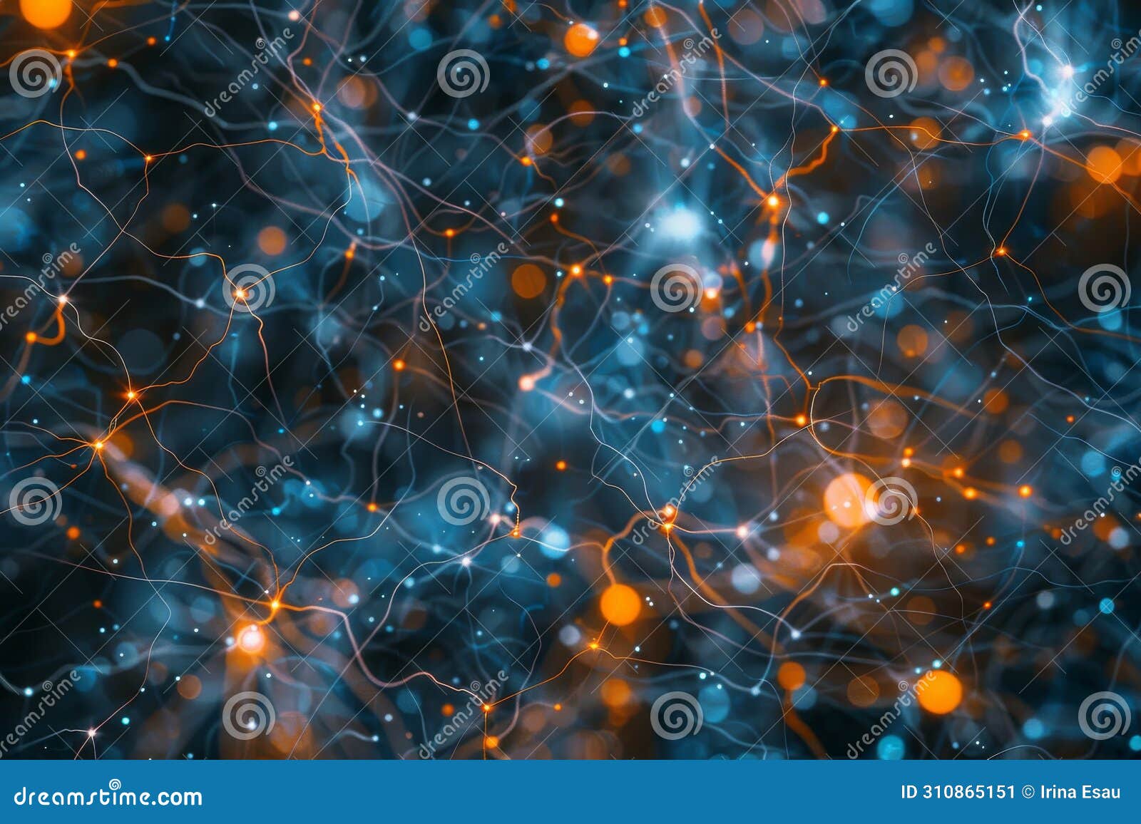 Abstract Scientific, Neurological, Medical Background with Neuron ...