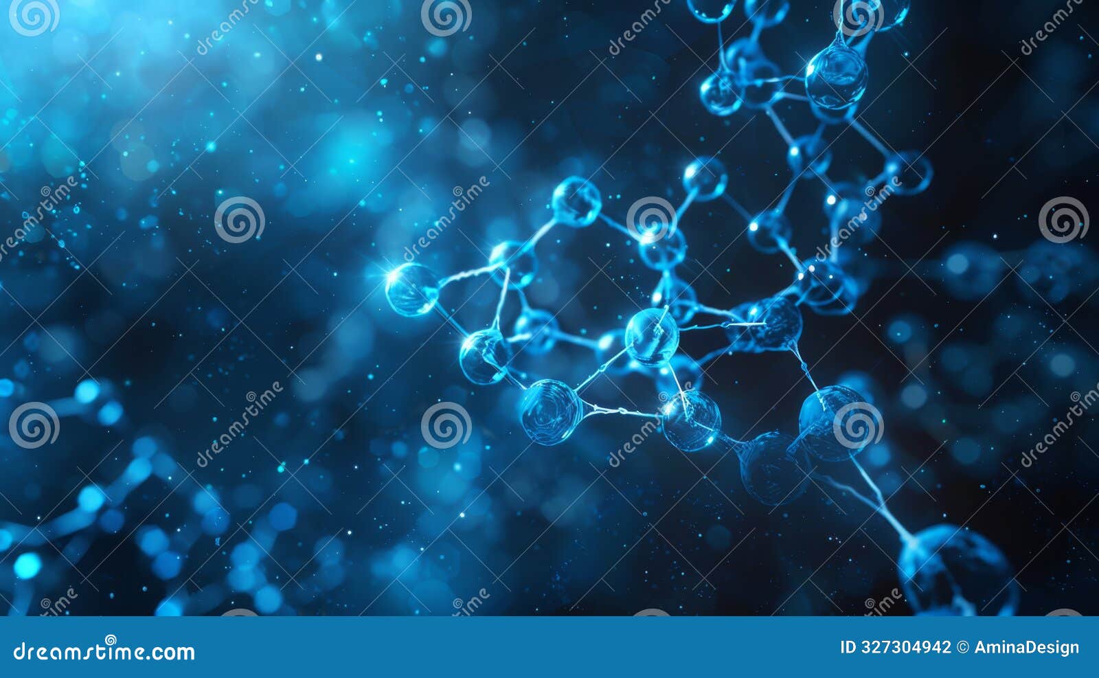 Abstract Scientific Representation of Molecular Structure with Aqua ...