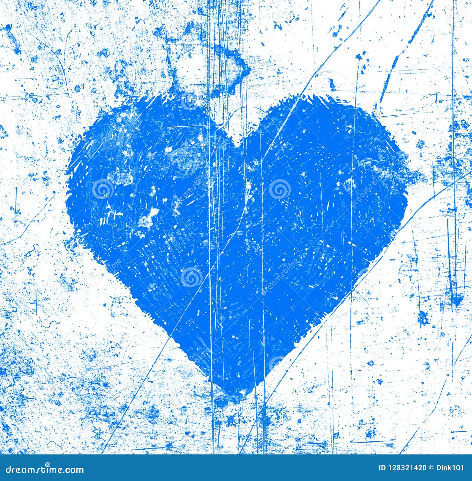 Abstract Scratches Background with Blue Love Symbol Stock Illustration ...