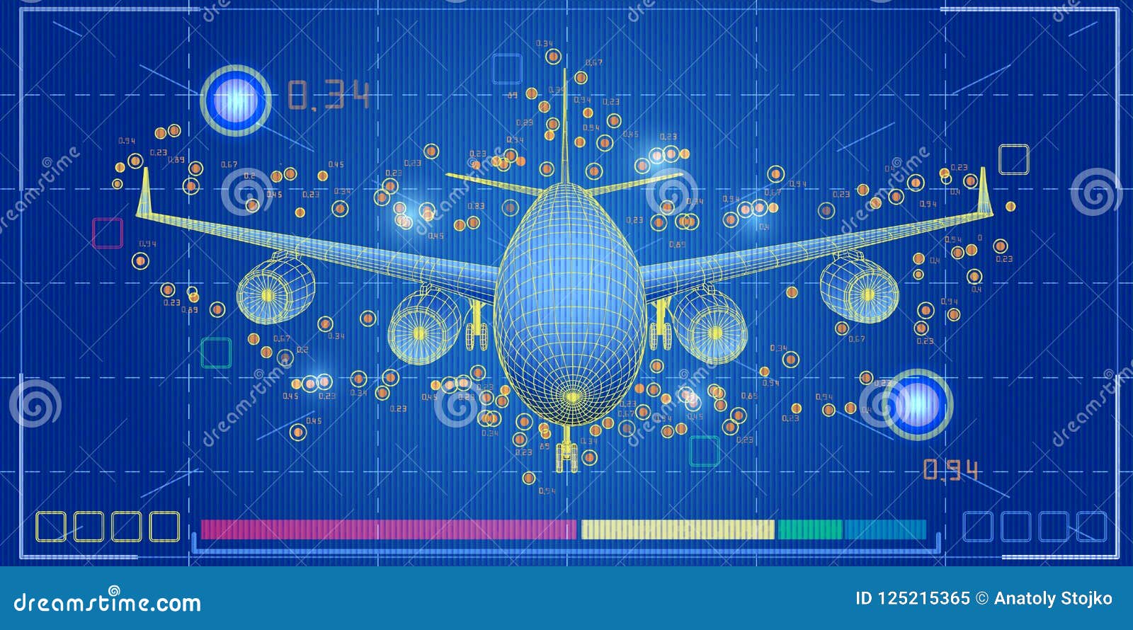 Abstract Screen Big Data Graph Visualization. Airplaner Infographics ...