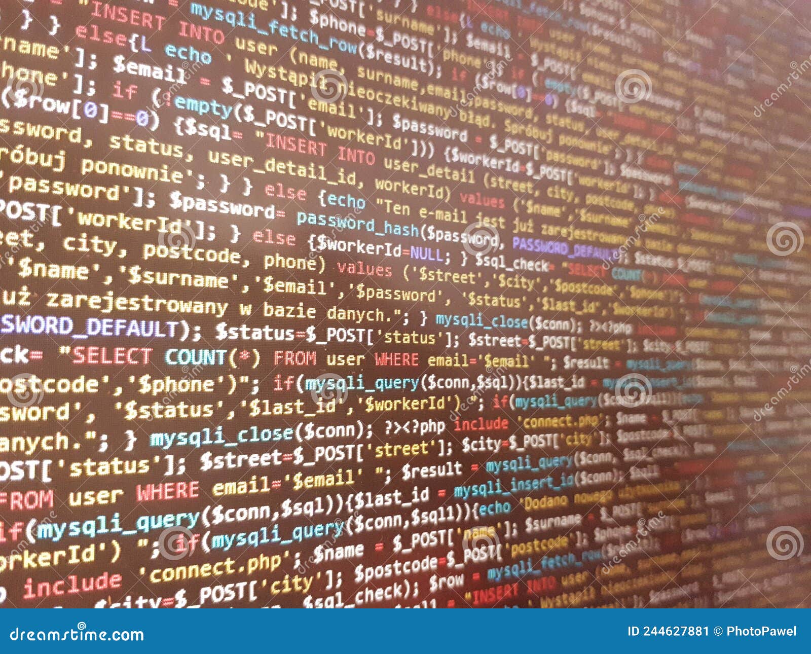 Abstract Screen Code Background. Technology Development Concept Texture ...