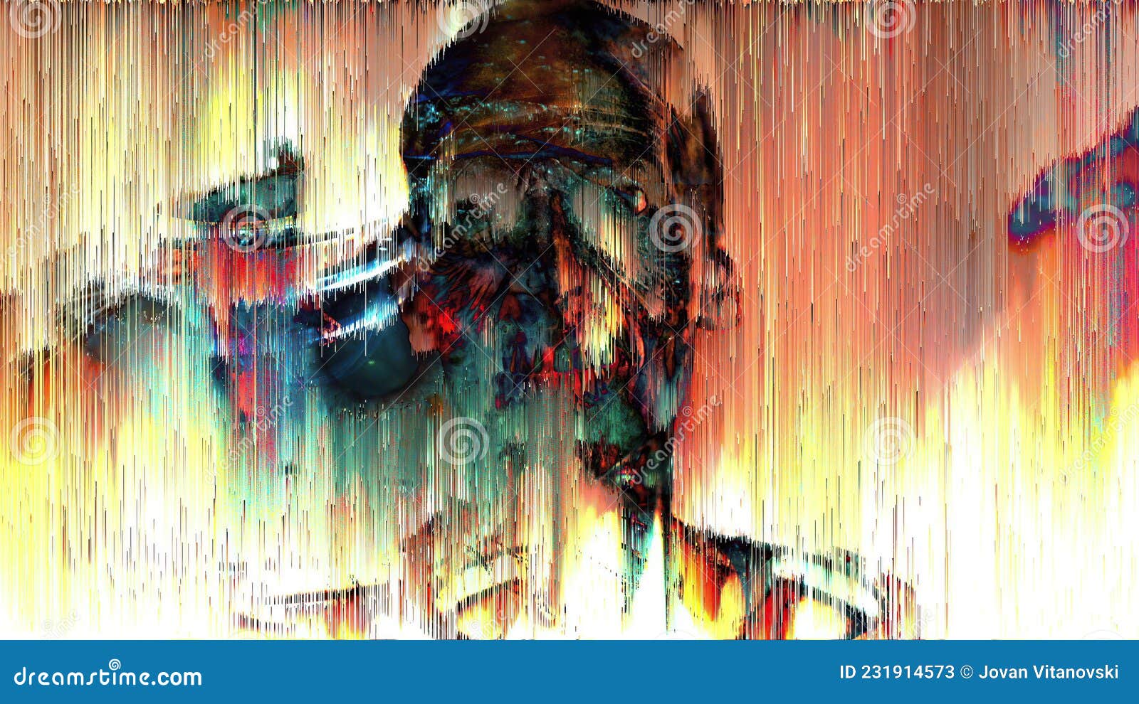 Abstract Screen Digital Pixel Sorting Stock Illustration - Illustration ...