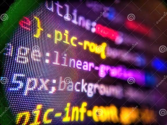 Abstract Screen Of Software Developer Working On Program Codes In Office Digital Technology On
