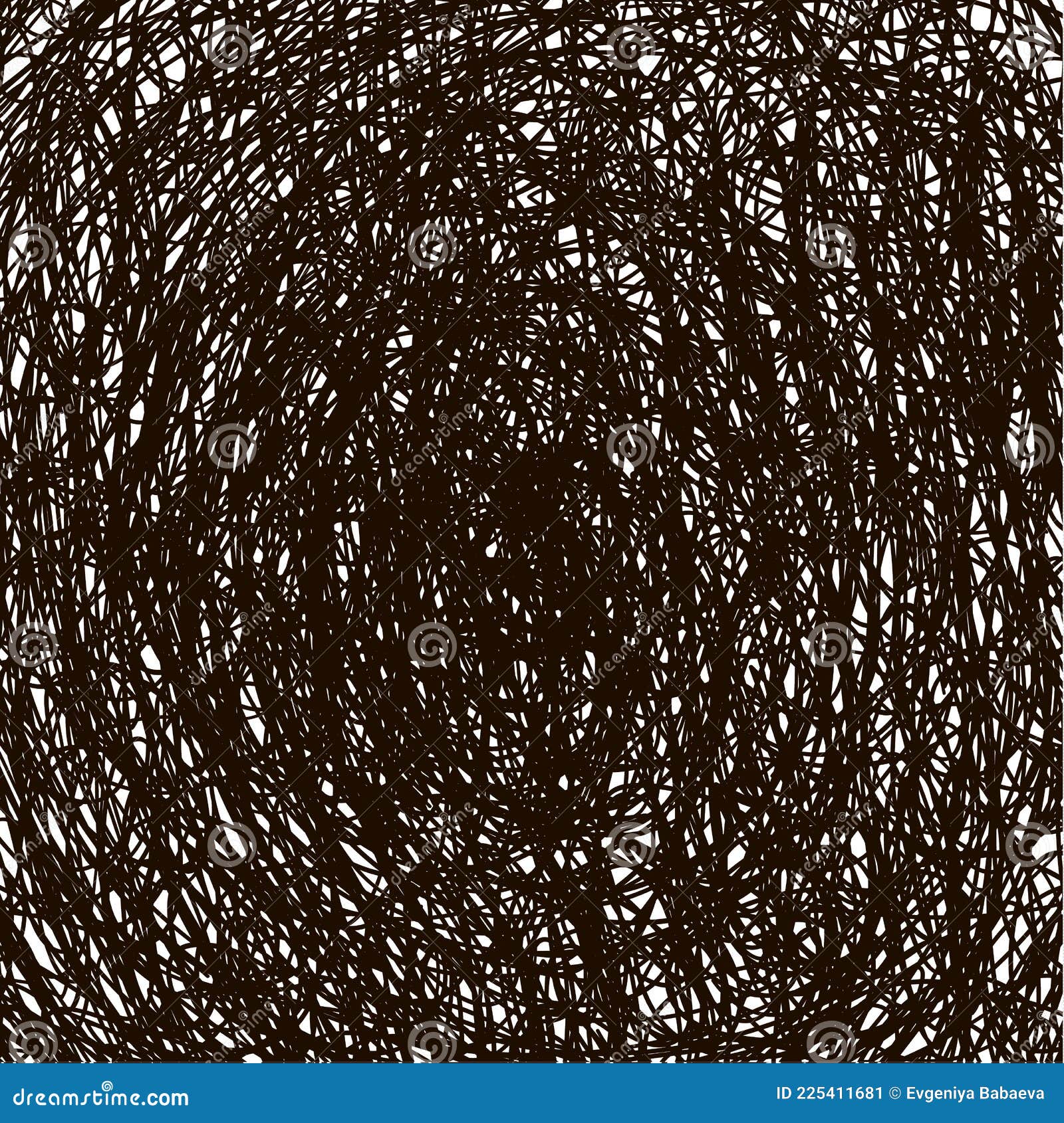 Scribble Chaos Line Brush Stroke, Vector Doodle Sketch Circle ...