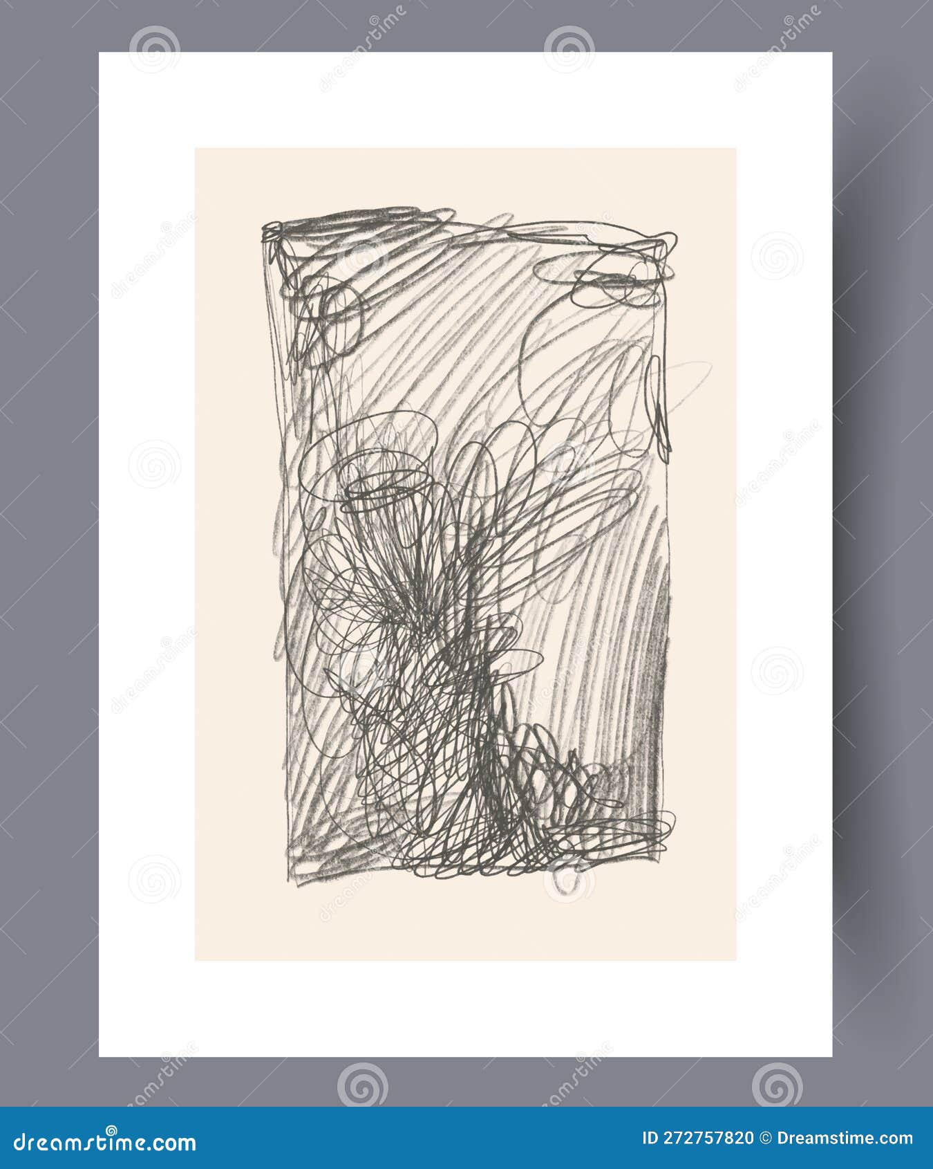 Abstract Scribble Graphite Lines Wall Art Print Stock Vector ...