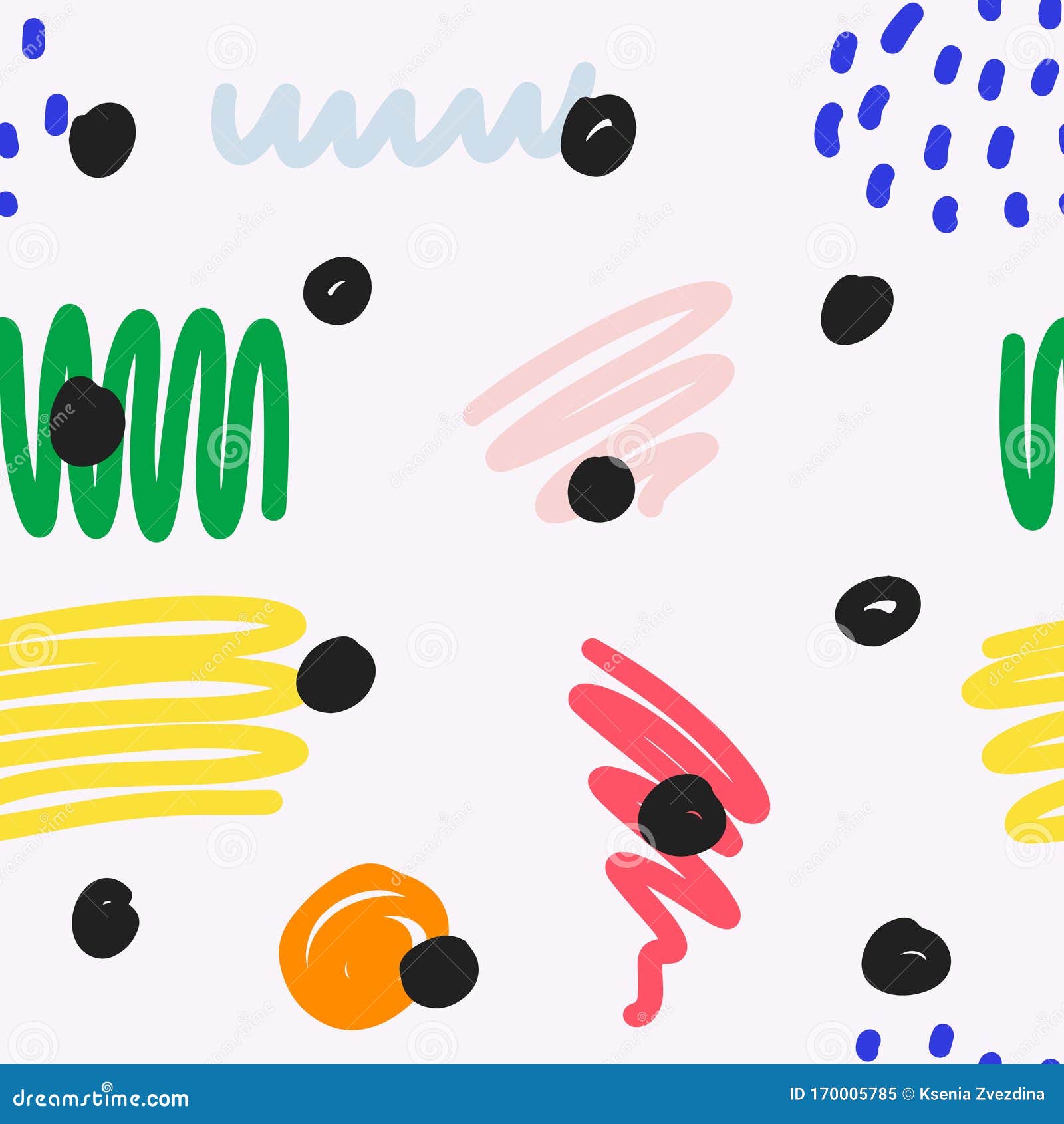 Abstract Scribble Pattern, Hand Drawn Seamless Background, Contemporary ...