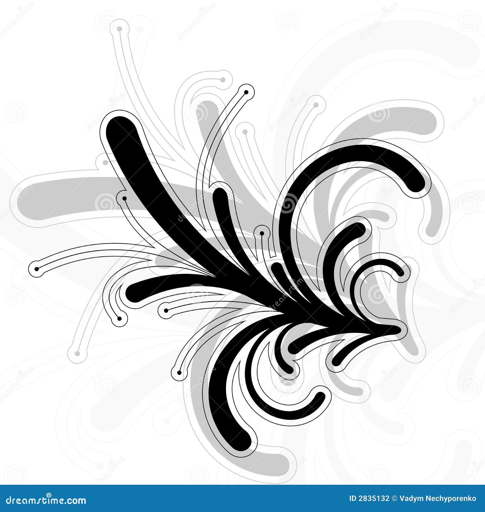 Abstract scrolls stock vector. Illustration of painting - 2835132