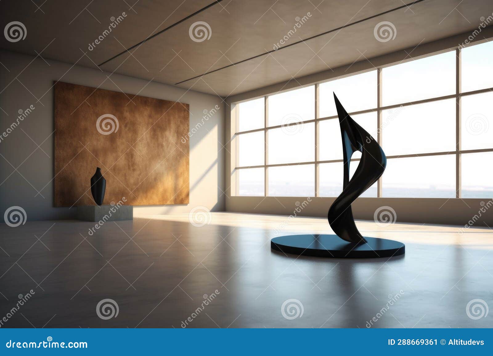 Abstract Sculpture Centerpiece in a Sleek, Empty Space Stock Image ...