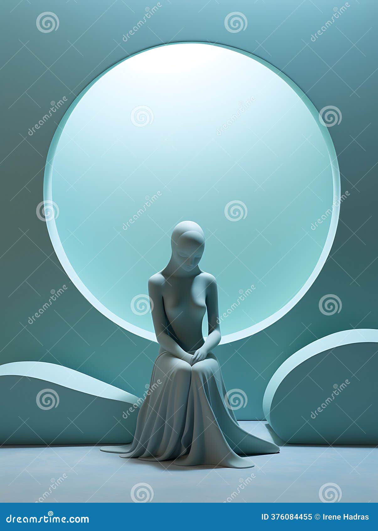 A Draped Seated Woman Vector Illustration | CartoonDealer.com #208905302