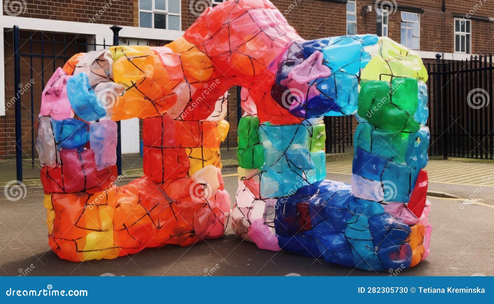 An Abstract Sculpture Made from Discarded Plastic Containers ...
