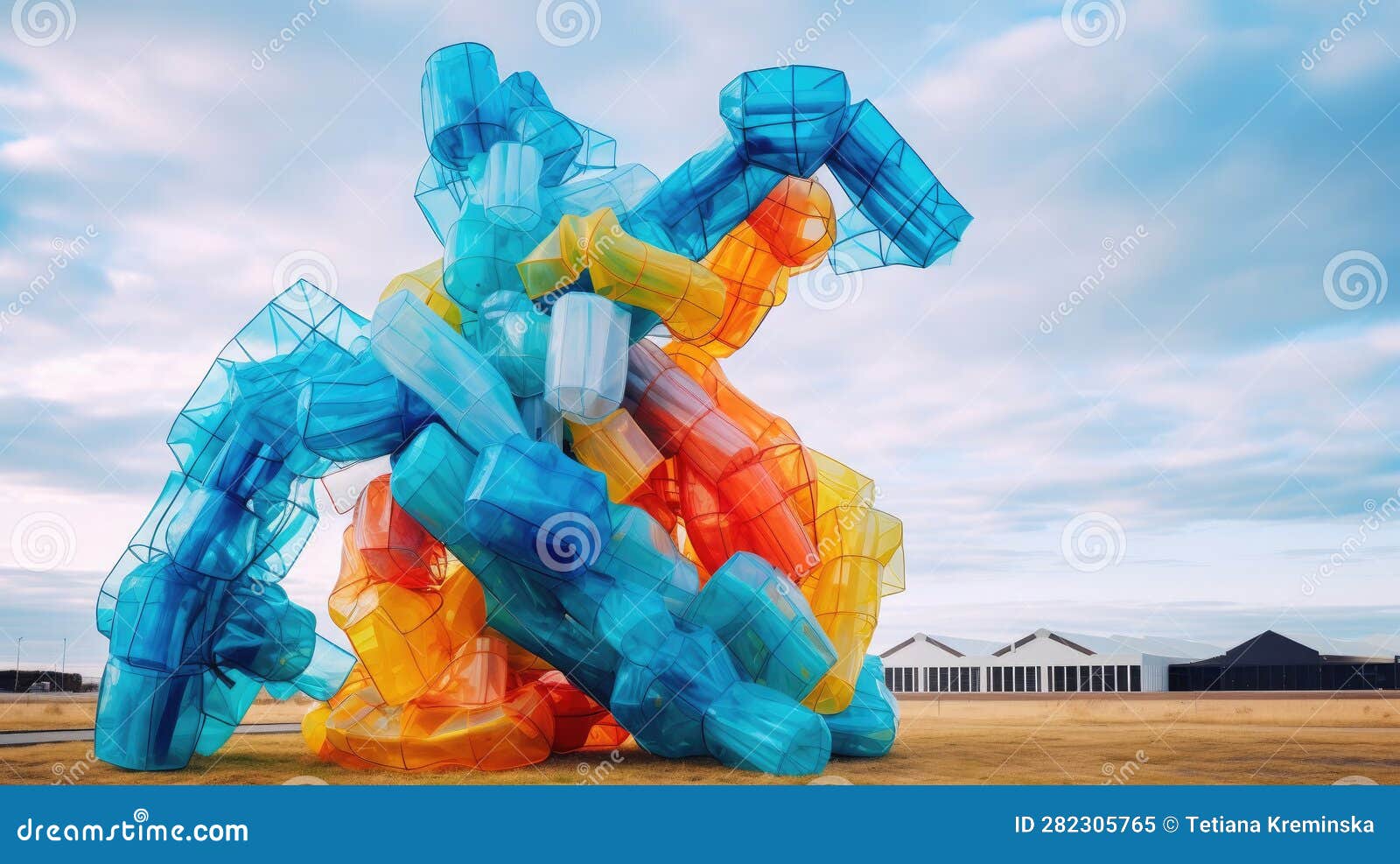 An Abstract Sculpture Made from Discarded Plastic Containers ...