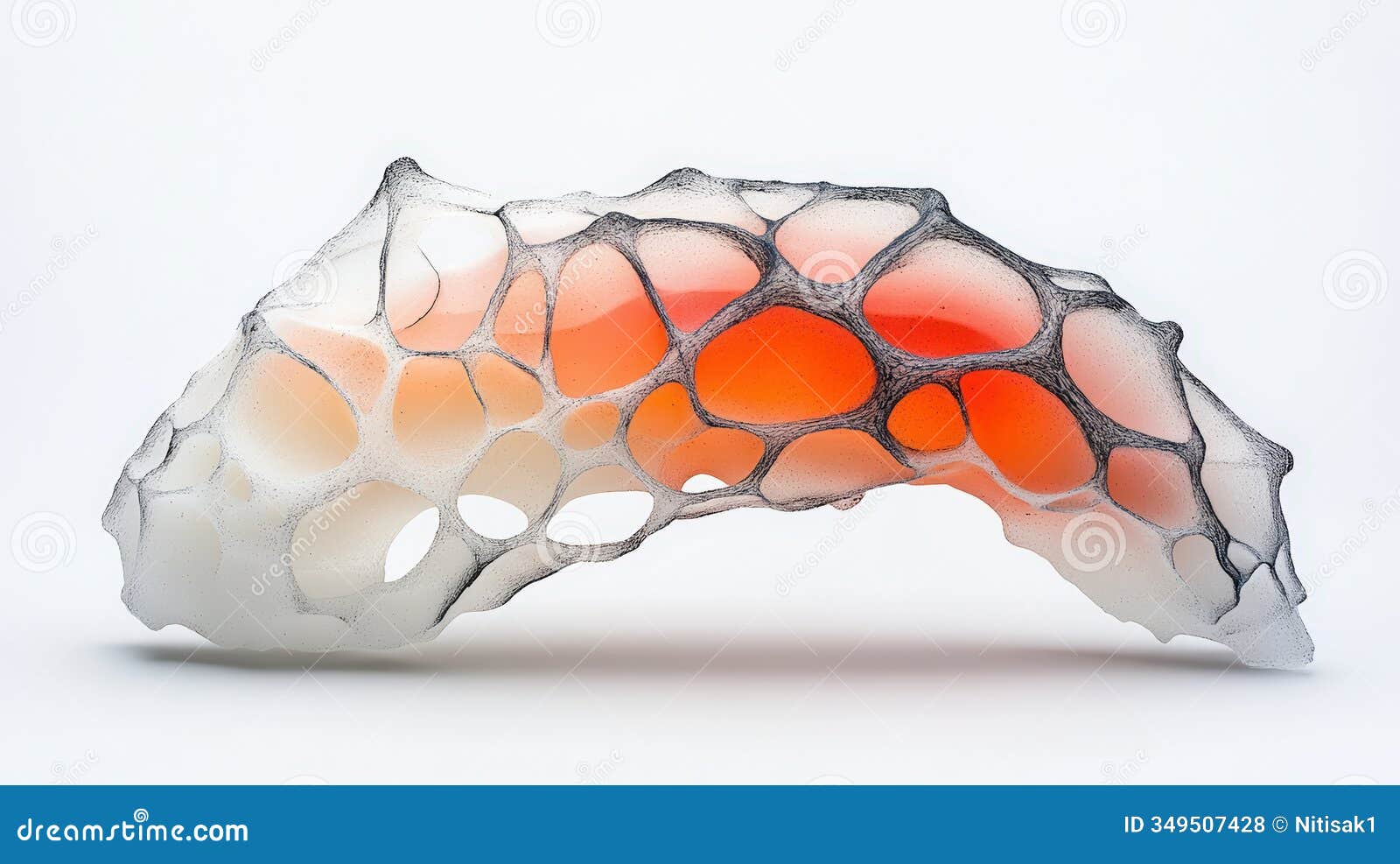 Abstract Sculpture with Translucent Textures and Vibrant Colors on a ...