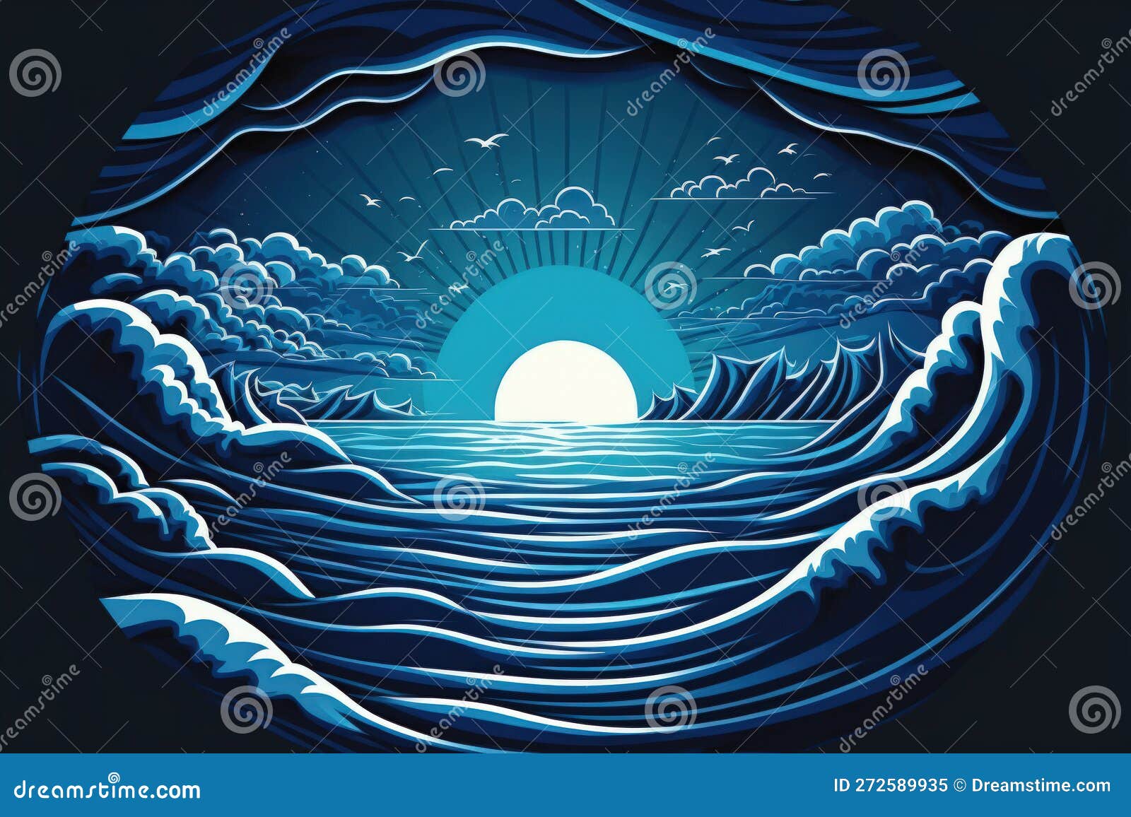 Abstract Sea Background with a Deep Blue Ocean Surface Stock ...