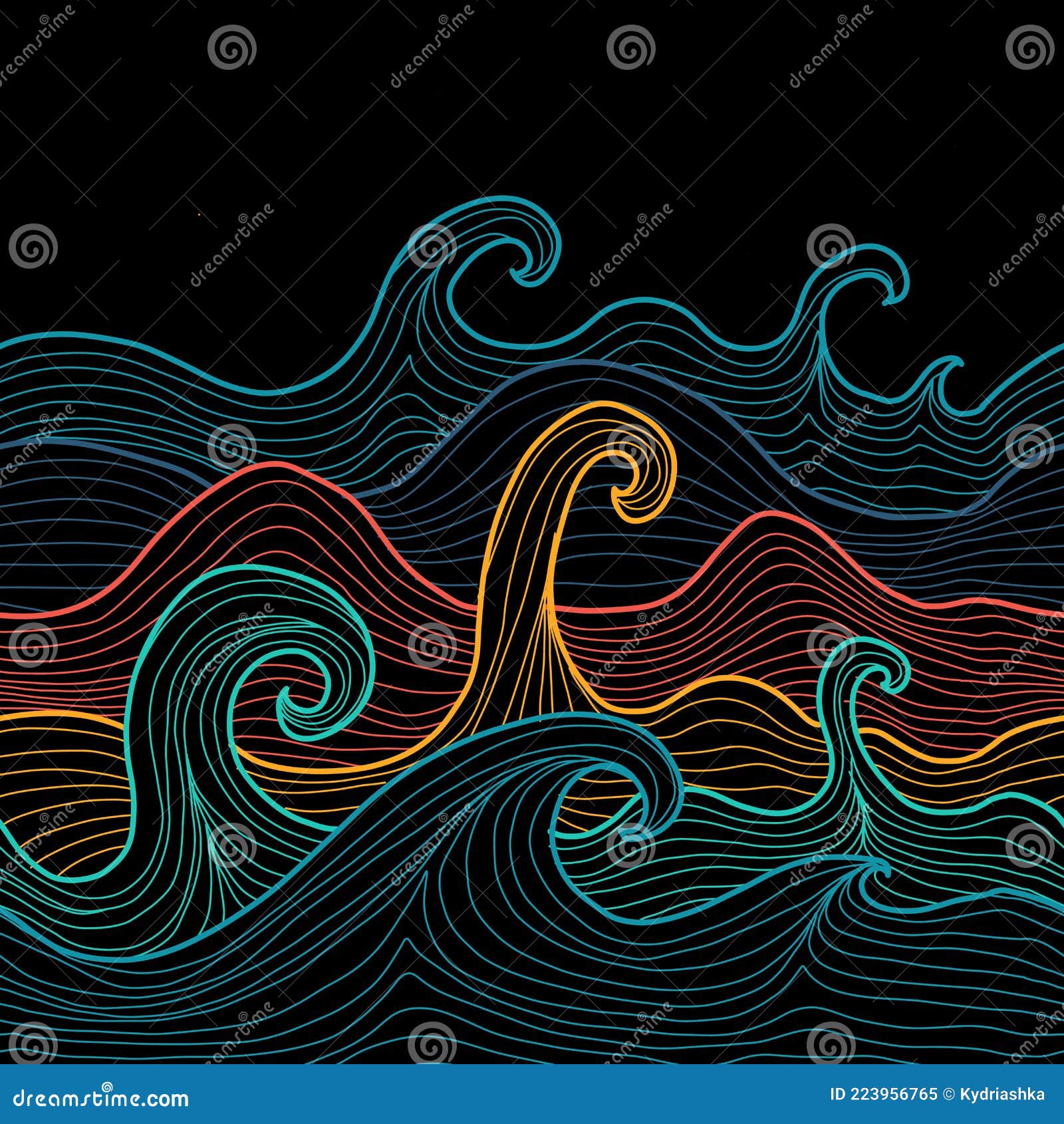 Abstract Sea Background. Seamless Pattern for Your Design Stock Vector ...