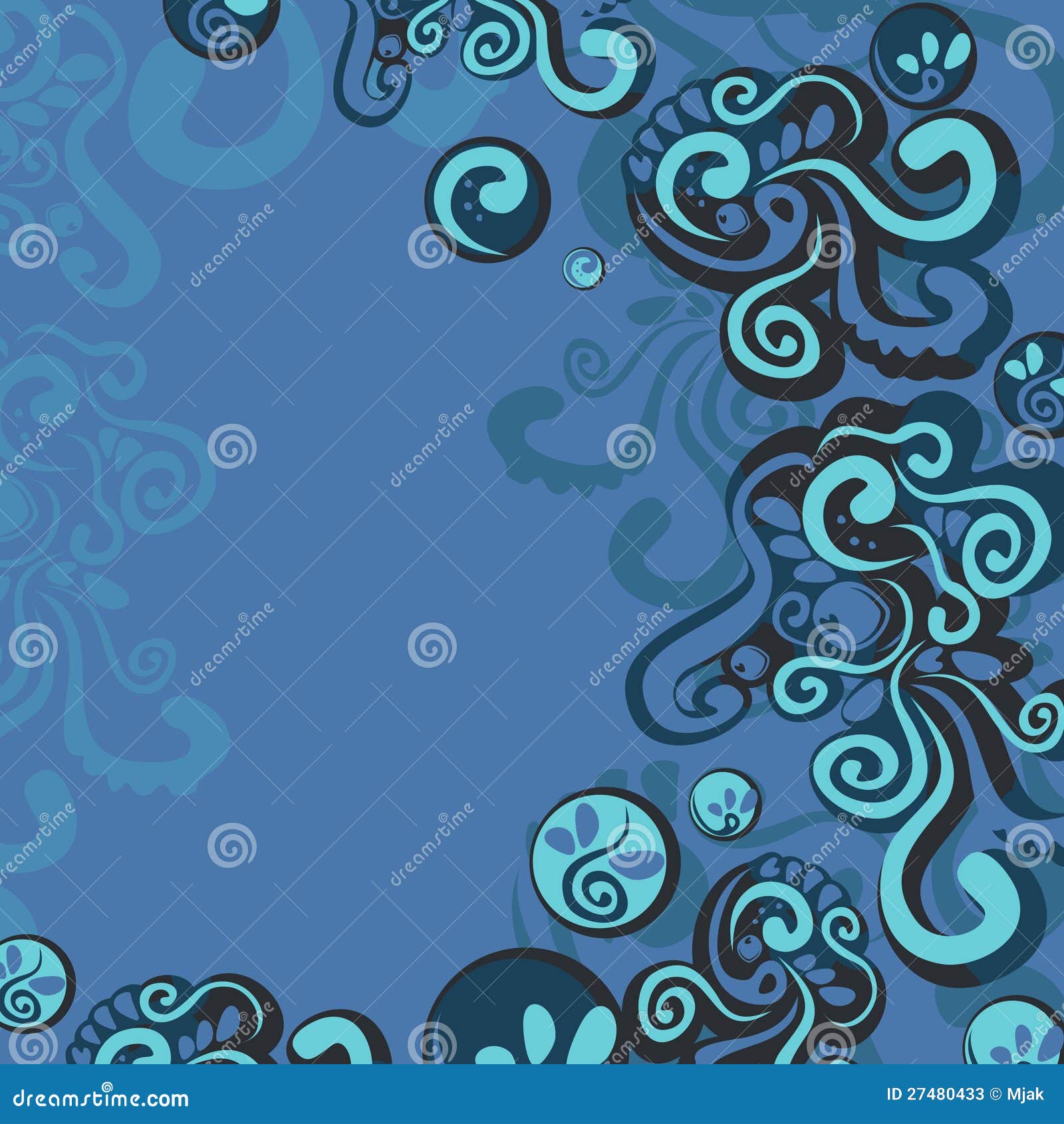 Abstract sea creatures stock vector. Illustration of jellyfish - 27480433