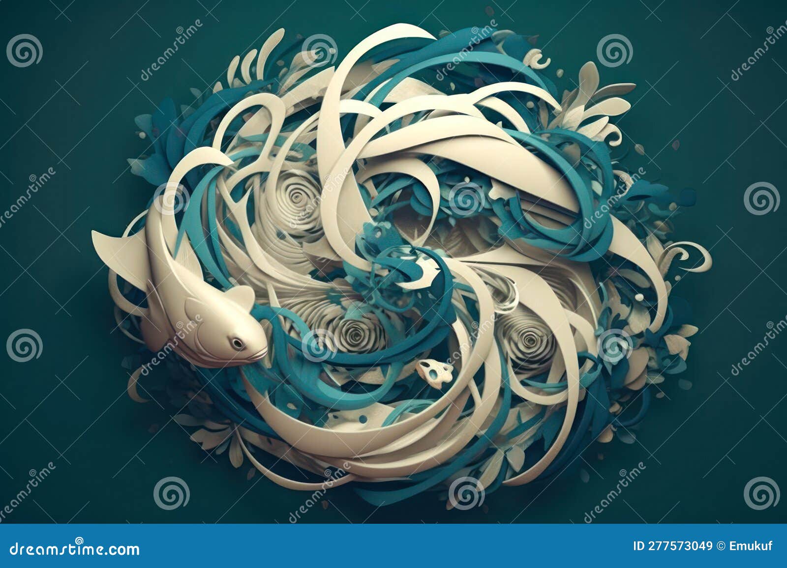 Abstract Sea Product Fish Logo Generative Ai Stock Illustration ...