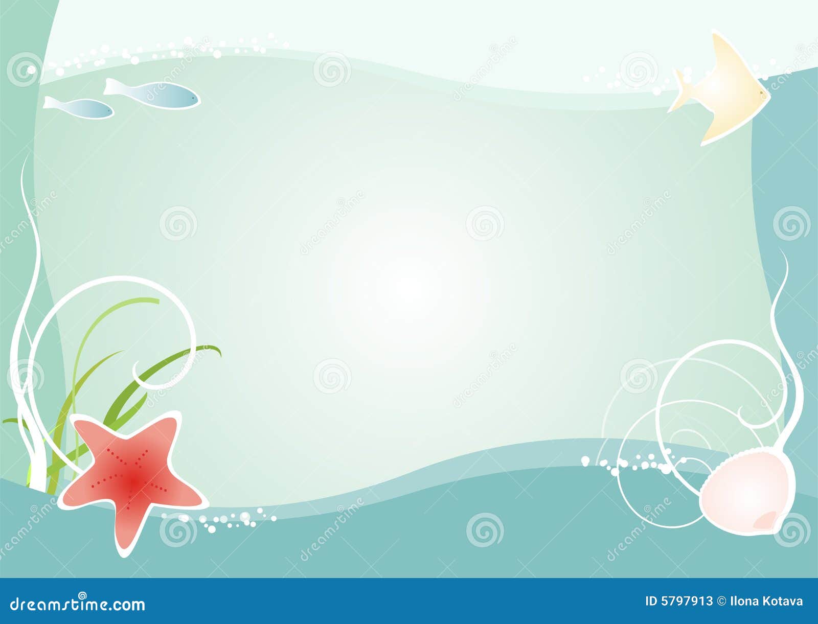 Abstract sea vector frame stock vector. Illustration of nature - 5797913