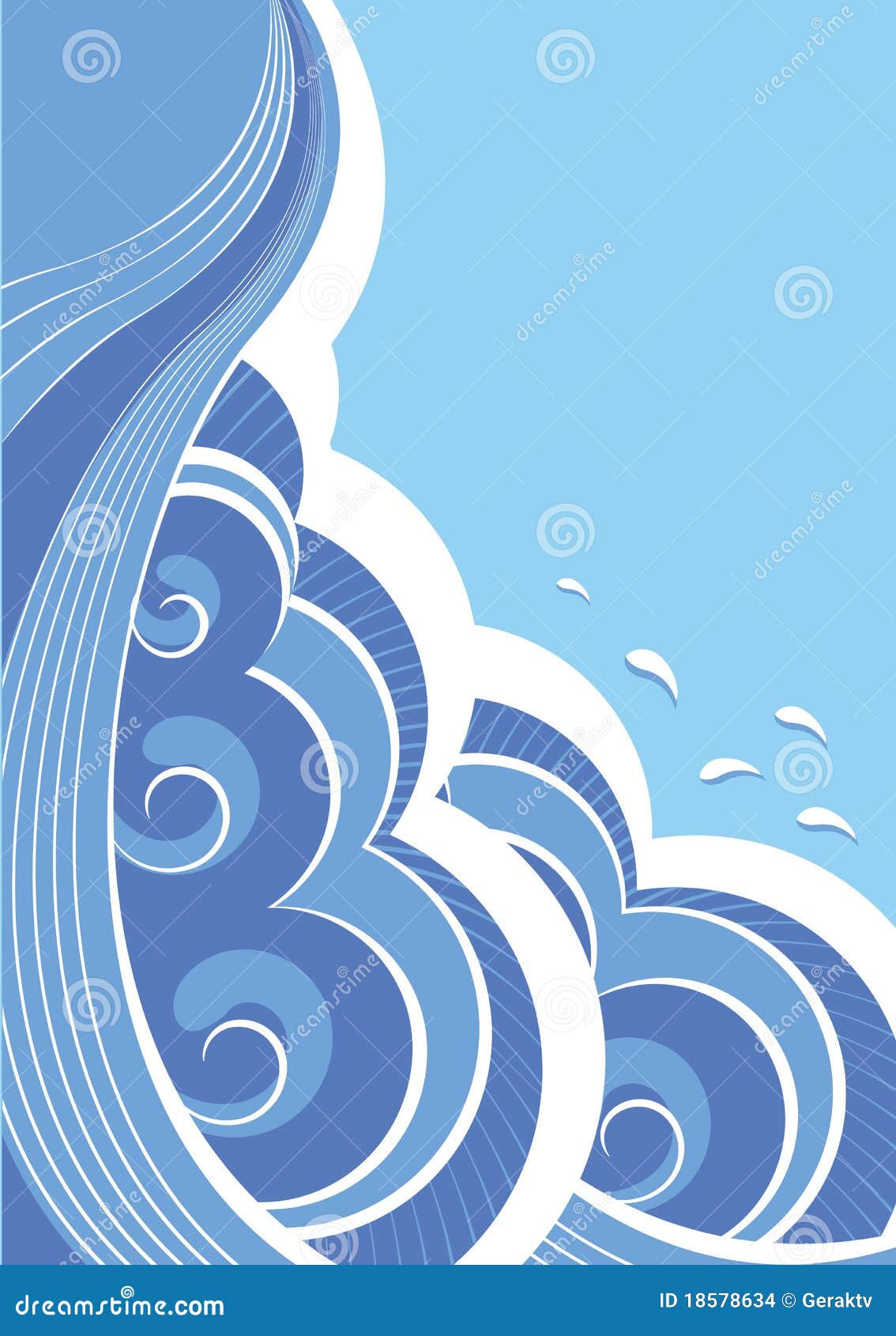 Abstract sea waves. Vector stock vector. Illustration of water - 18578634