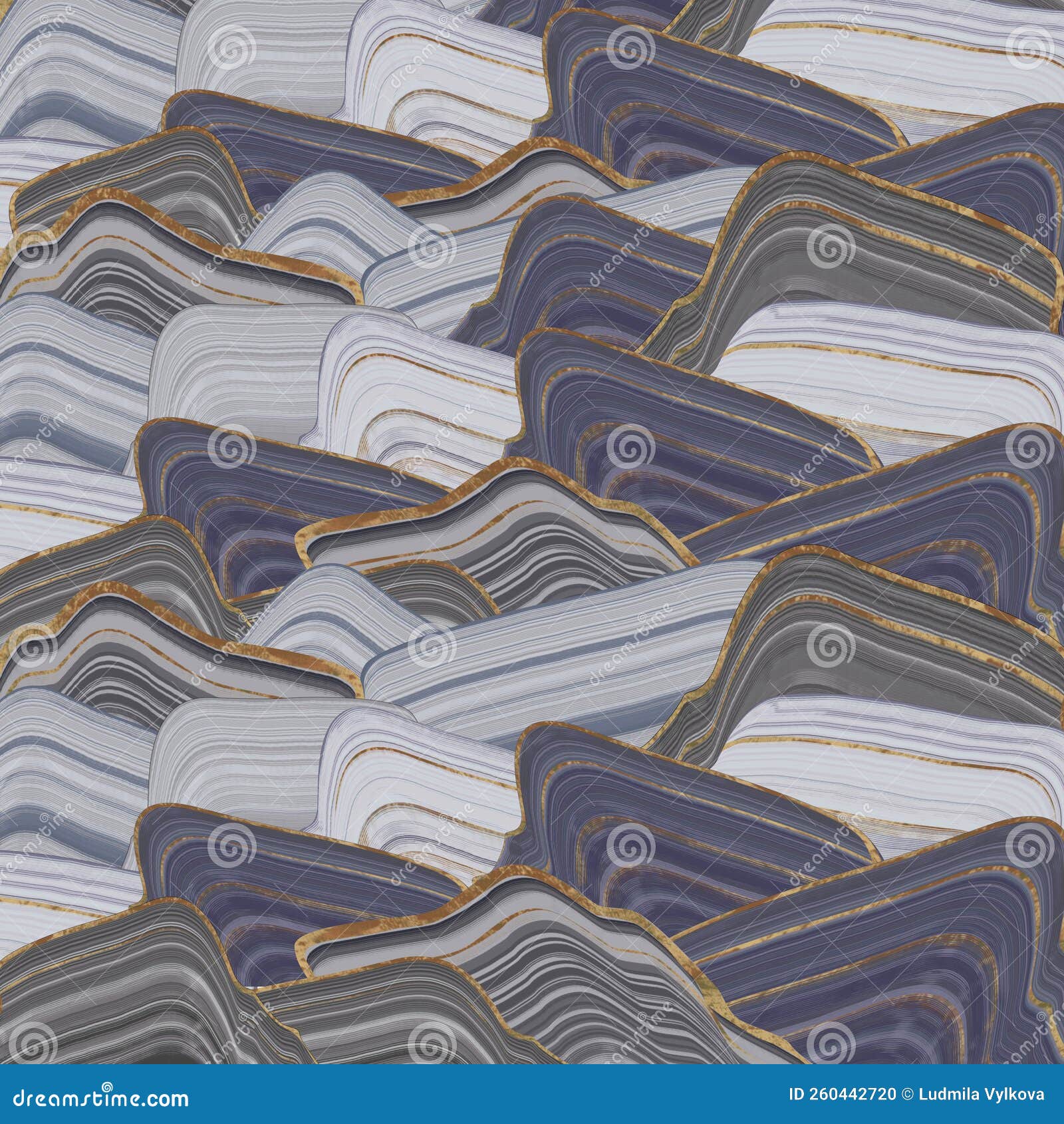 Abstract Sea Waves. Vector Drawing. Stock Vector - Illustration of ...