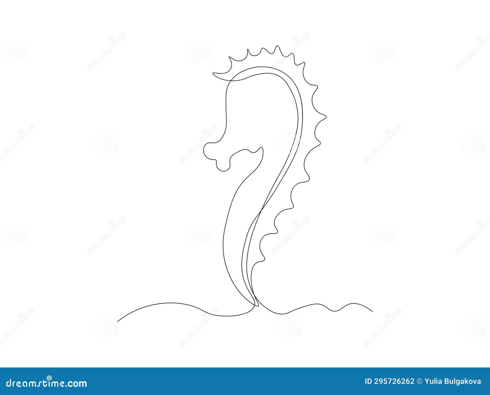 Abstract Seahorse Continuous One Line Art Drawing Stock Vector ...